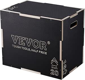 Amazon.com : VEVOR 3 in 1 Plyometric Jump Box, Wooden Plyo Box ...