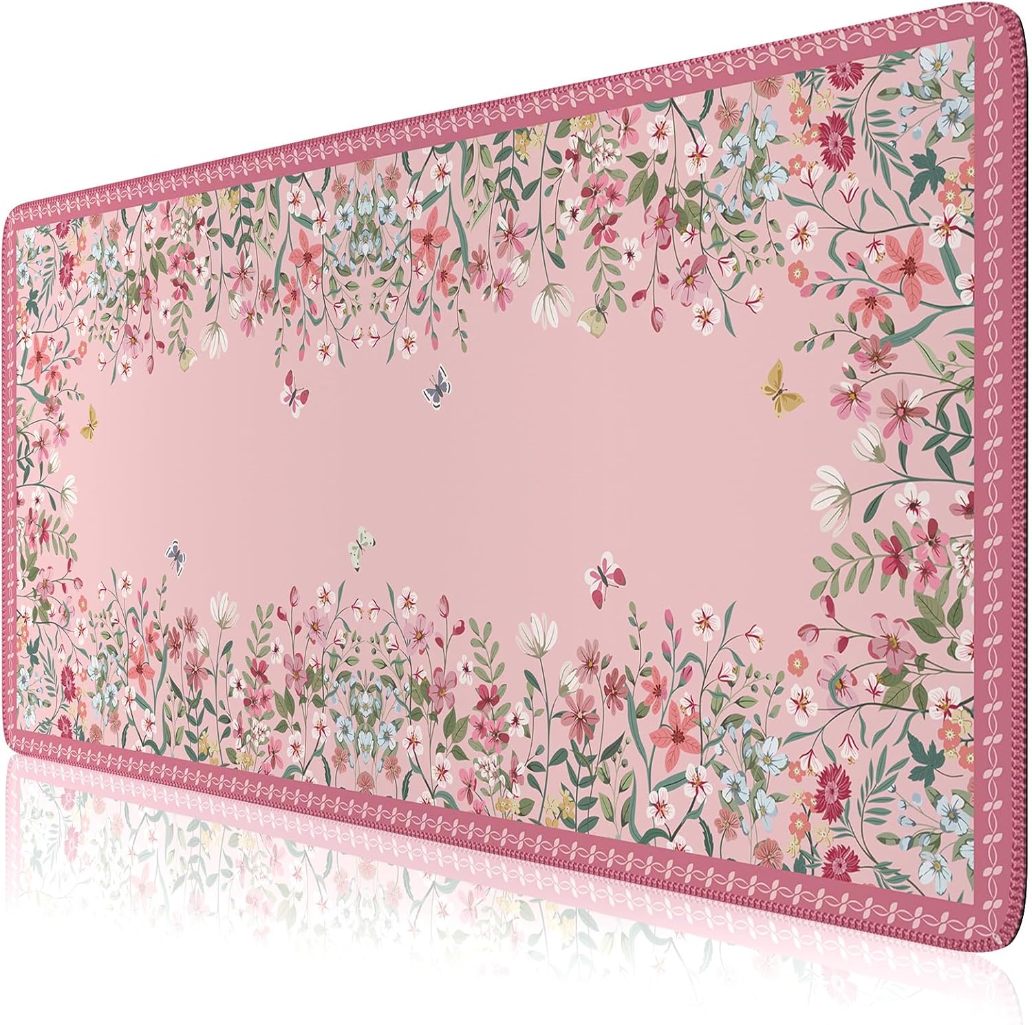 HAOCOO Rose Desk Pad Mat Floral, Cute Desk Matt for Desktop, Non-Slip ...
