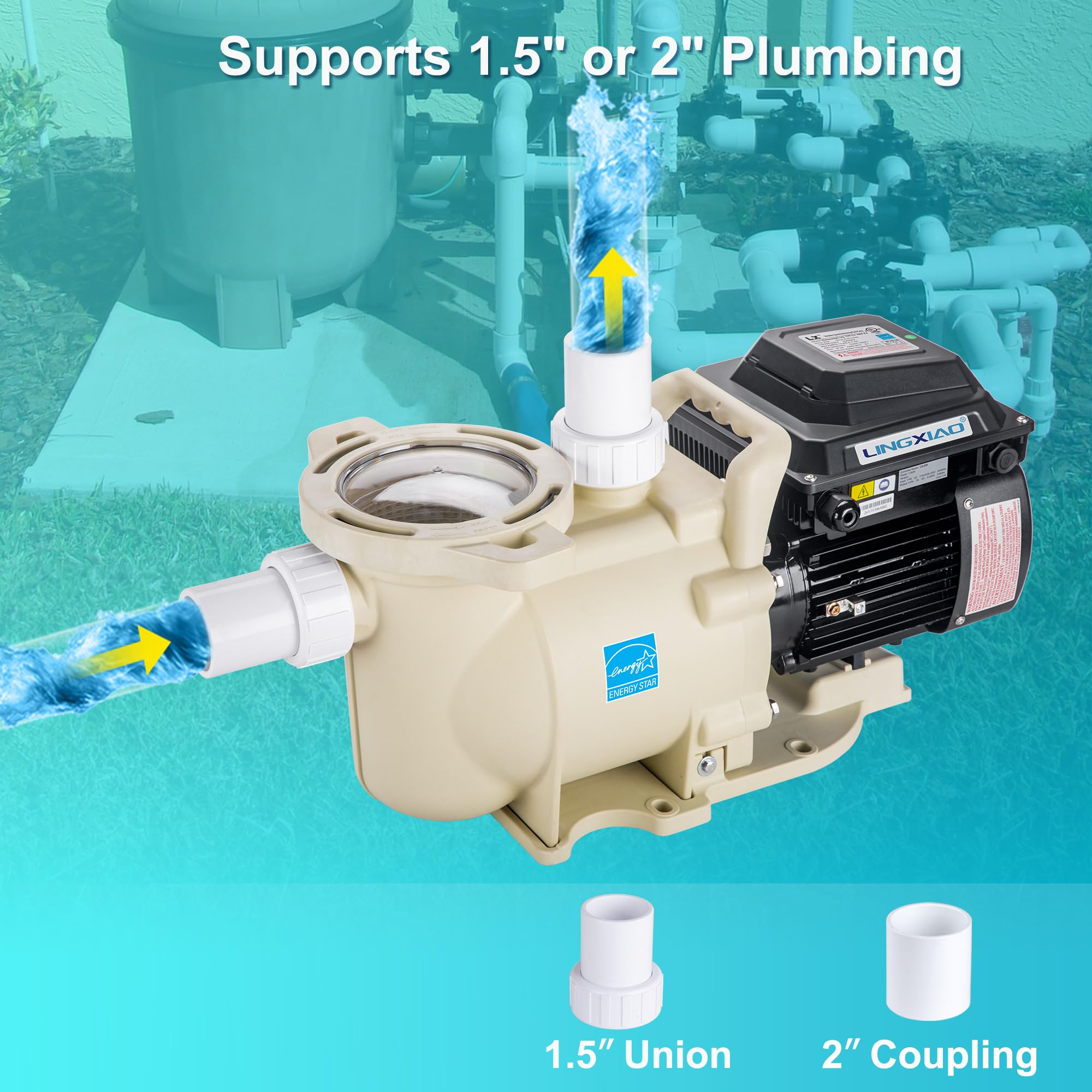 Snapklik.com : LINGXIAO Pool Pumps Inground - Variable Speed Pool Pump ...