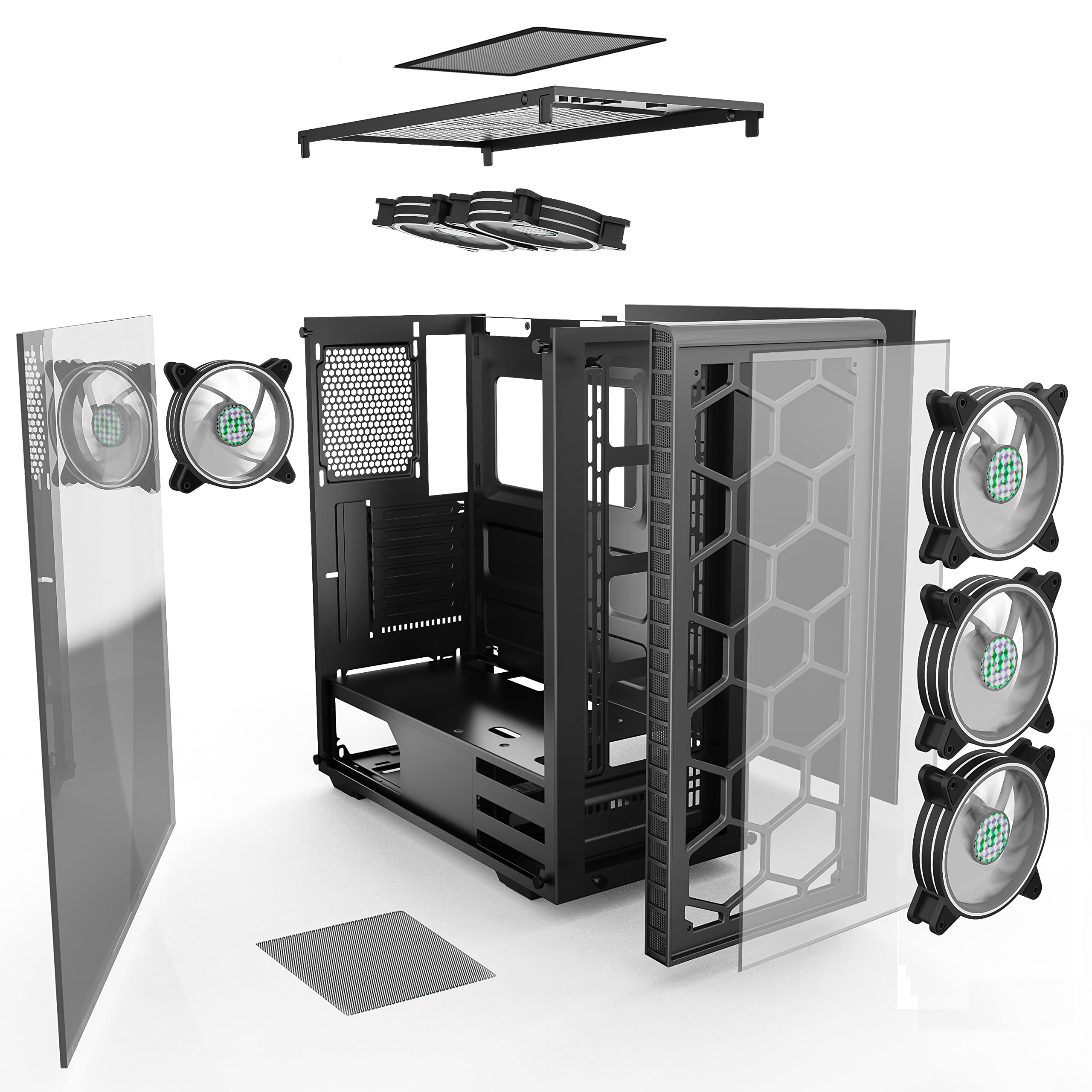 Snapklik.com : MUSETEX Phantom Black ATX Mid-Tower Desktop Computer ...