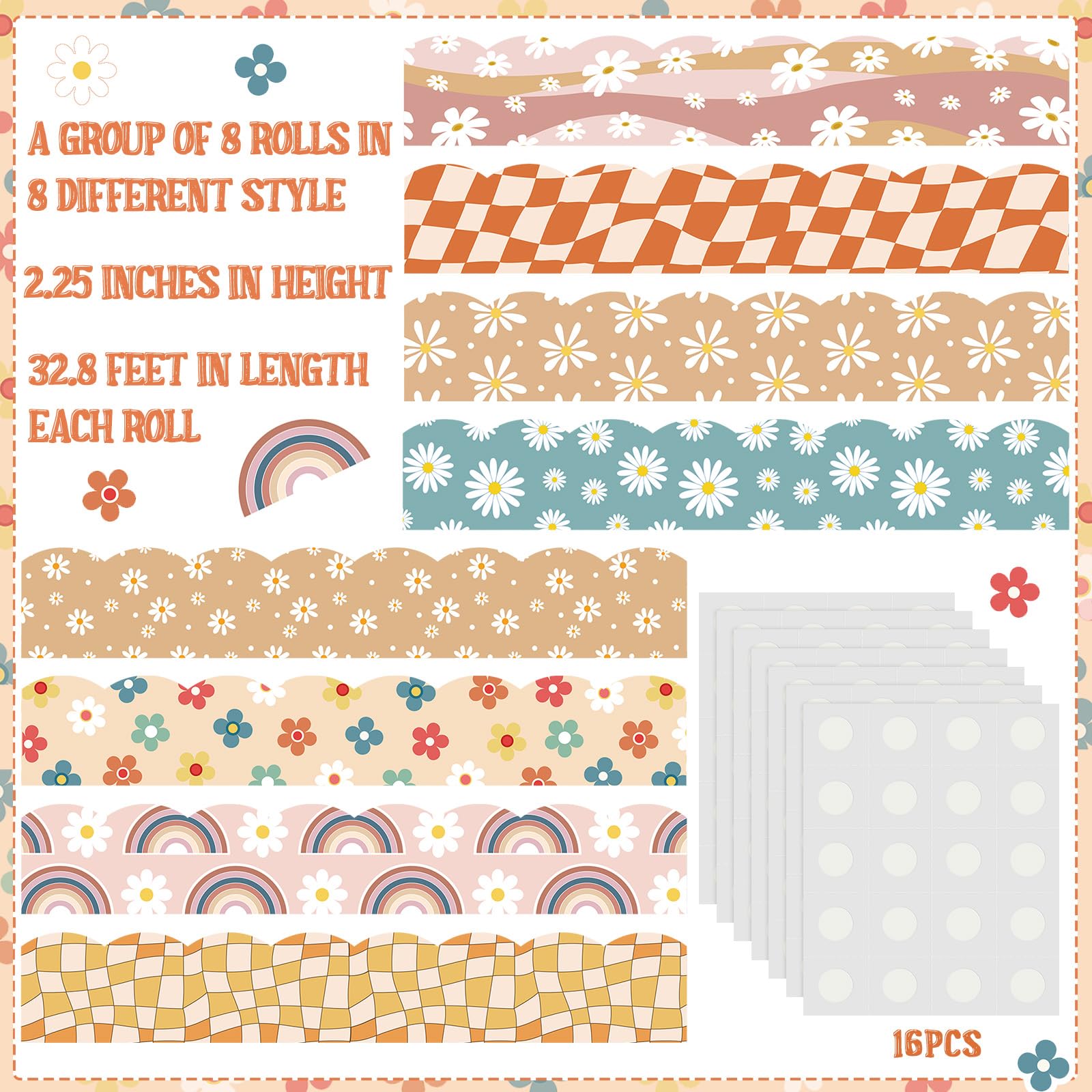 Snapklik.com : Patelai 8 Rolls 262.4 Ft Modern Boho Bulletin Board ...