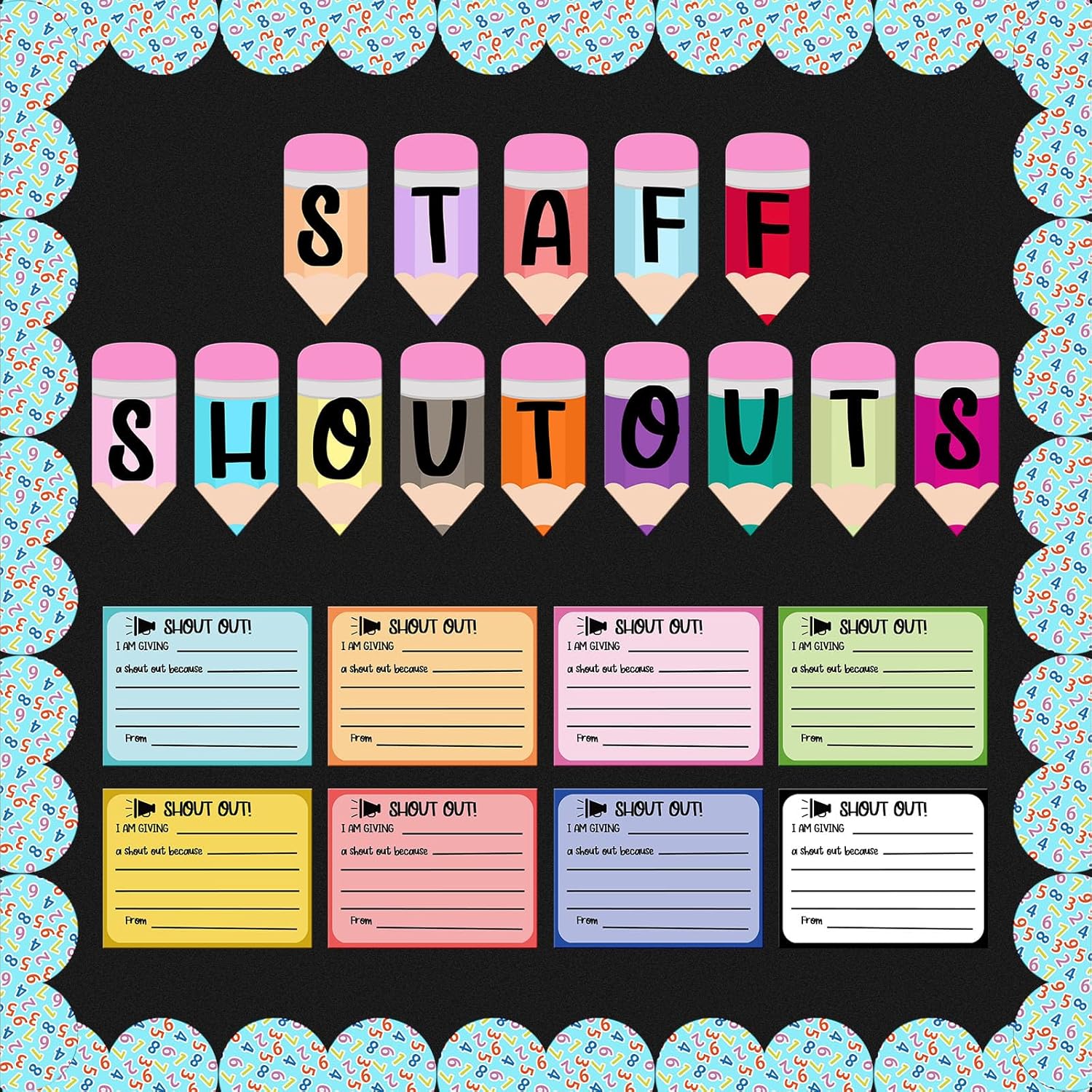 Amazon.com: Mooliwe Staff Shout Outs Bulletin Board Decorations Set ...