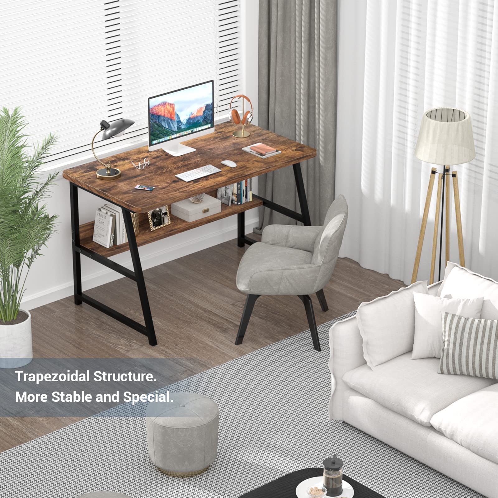 Topfurny Computer Desk 39 Inch Modern Sturdy Writing Desk with ...