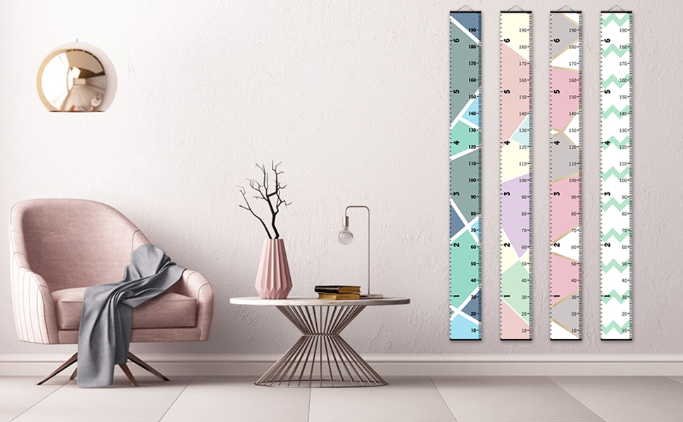 Pediatric Wall Mounted Height Measurement Posters Canvas Baby Growth