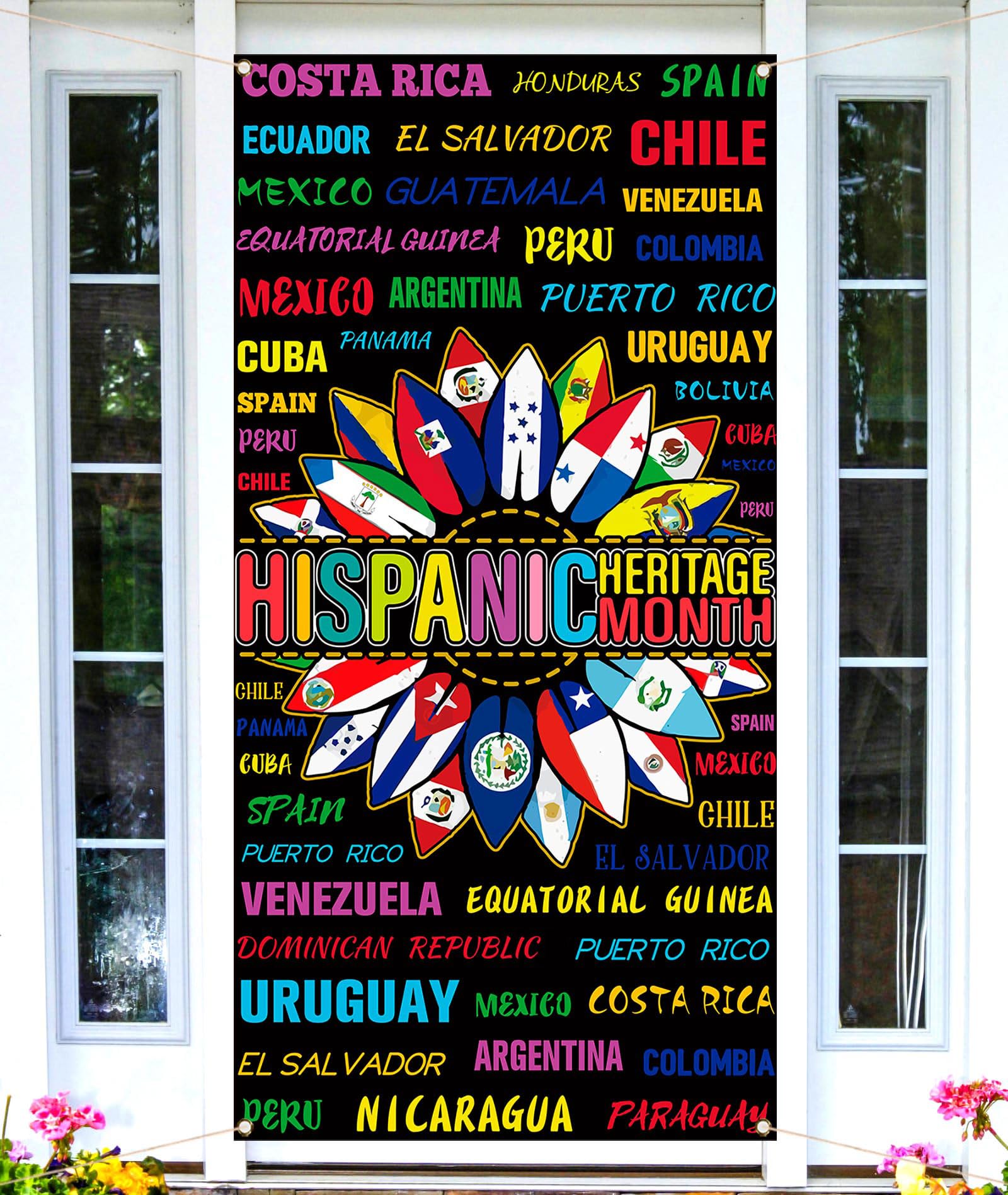 Amazon.com: Sunwer Hispanic Heritage Month Door Cover 21 Spanish ...