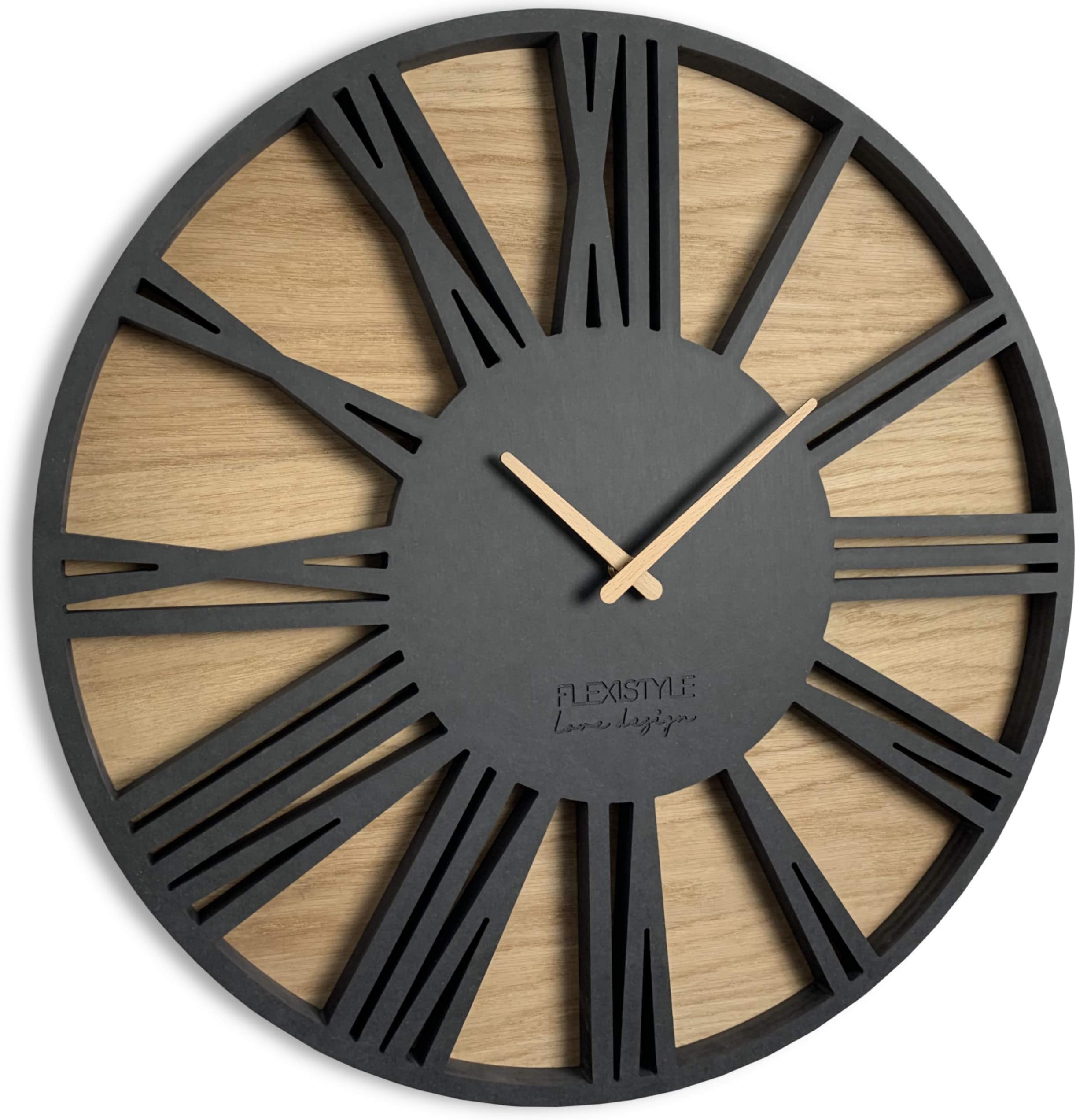 Wanduhr Gross Modern Schwarz