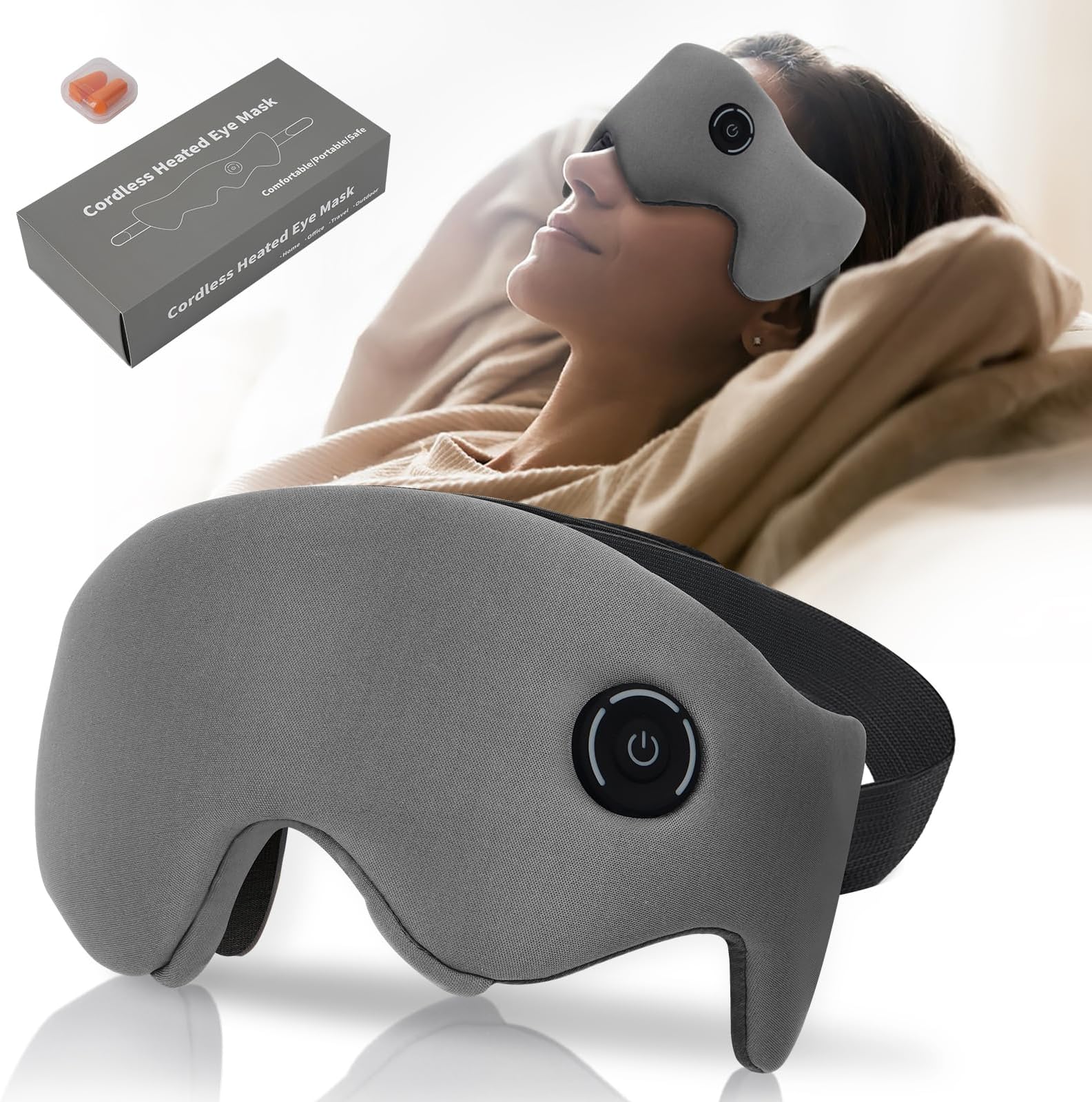 Amazon.com: Heated Eye Mask,Cordless Heat Sleep Mask for Dry Eyes, Stye ...