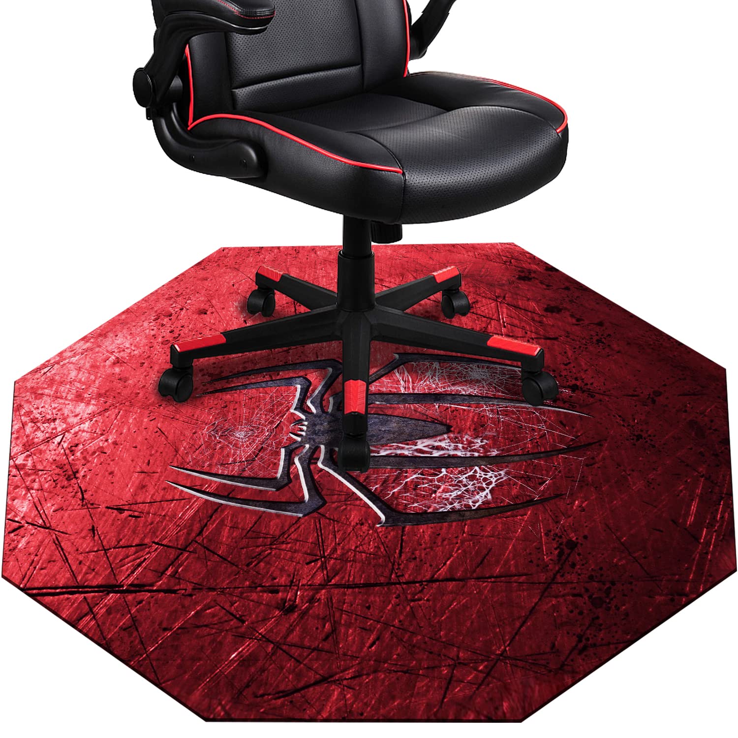 IBETTO 51x51 inches Large Gaming Chair Octagon Carpet Natural Rubber ...