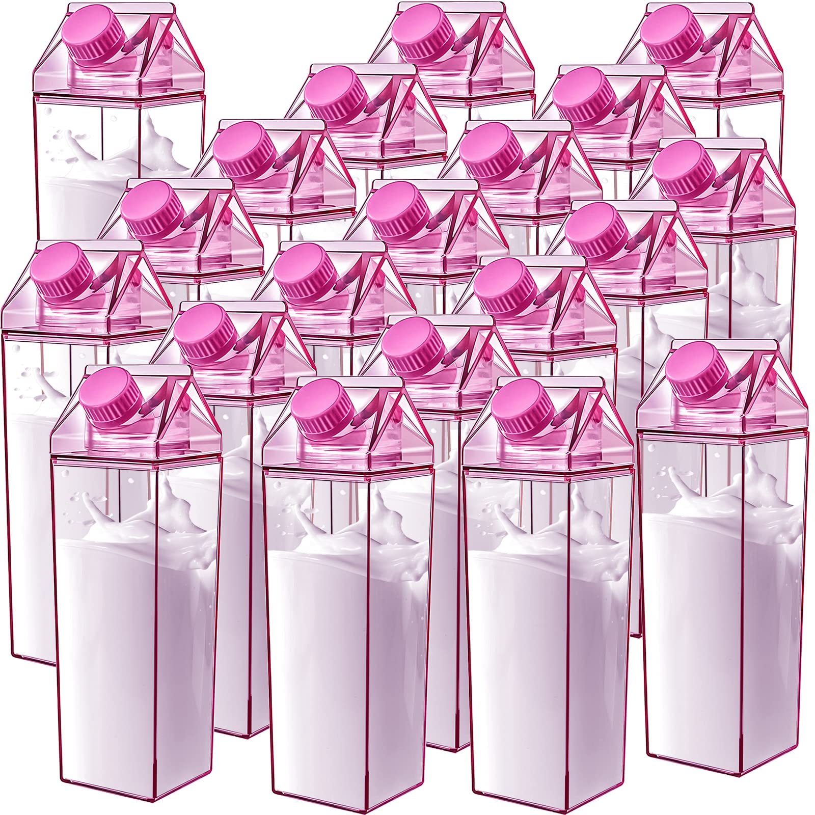 Foaincore 20 Pcs 17 oz Clear Milk Carton Water Bottles Bulk Plastic ...