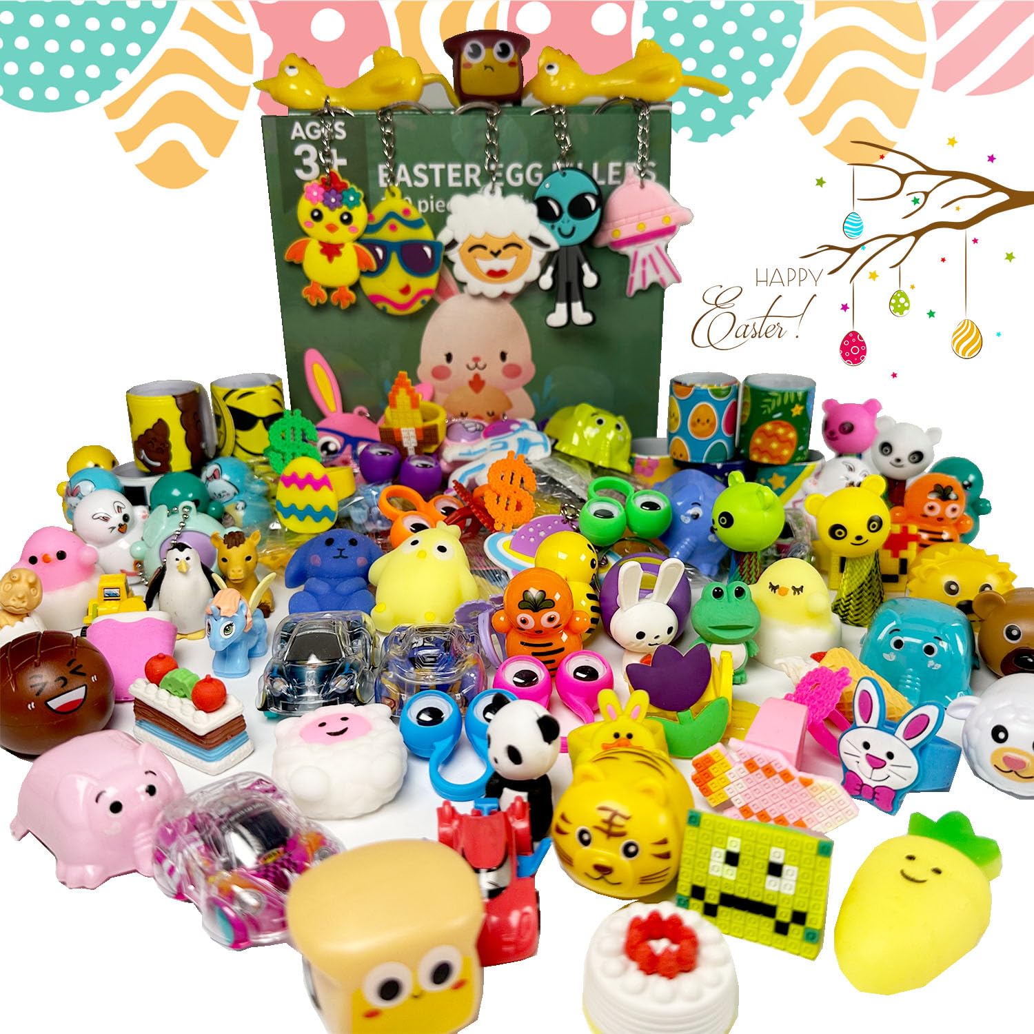 Snapklik.com : SQZUWIT 100PCS Easter Egg Fillers Basket Stuffers Essentials