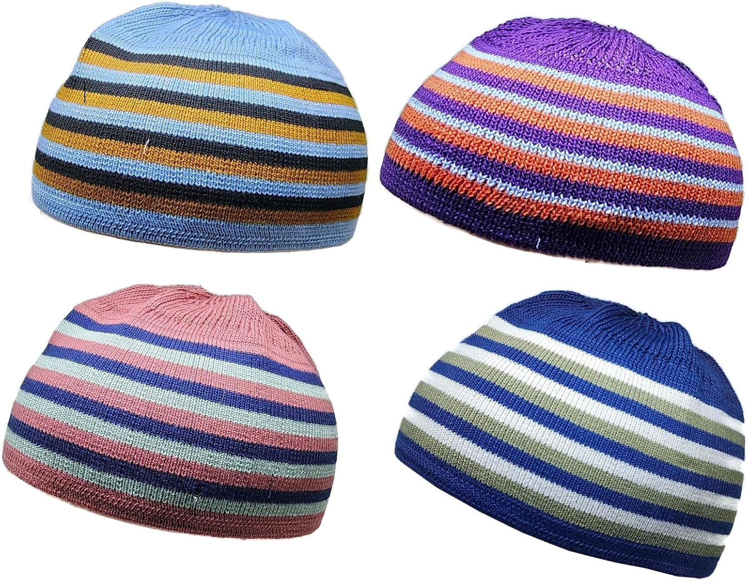 Amazon.com: Set 4 Muslim Children Baby Skull Cap AMN061 Beanie Islam ...