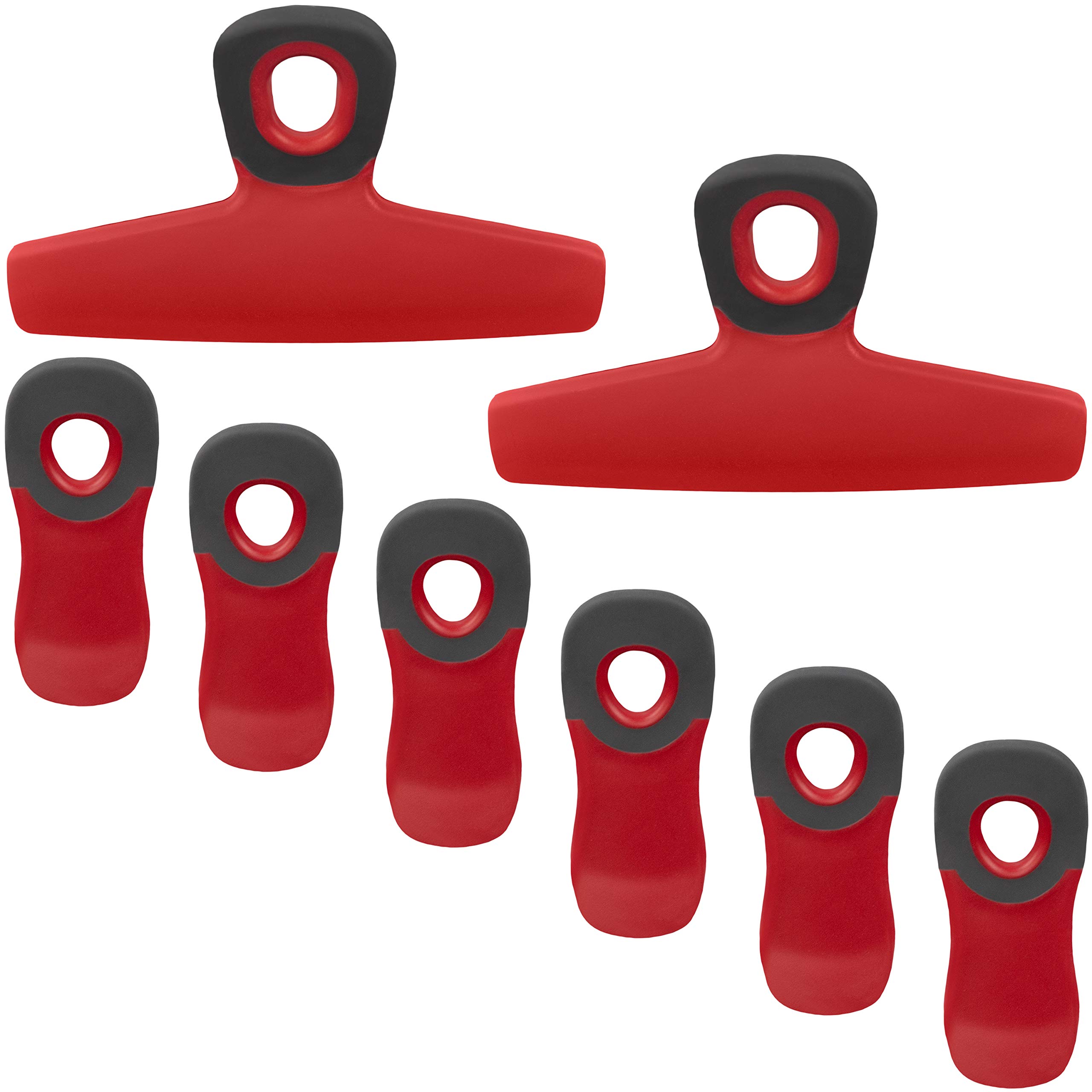 COOK WITH COLOR Set of 8 Bag Clips- 2 Large Heavy Duty Chip Clips and 6 ...
