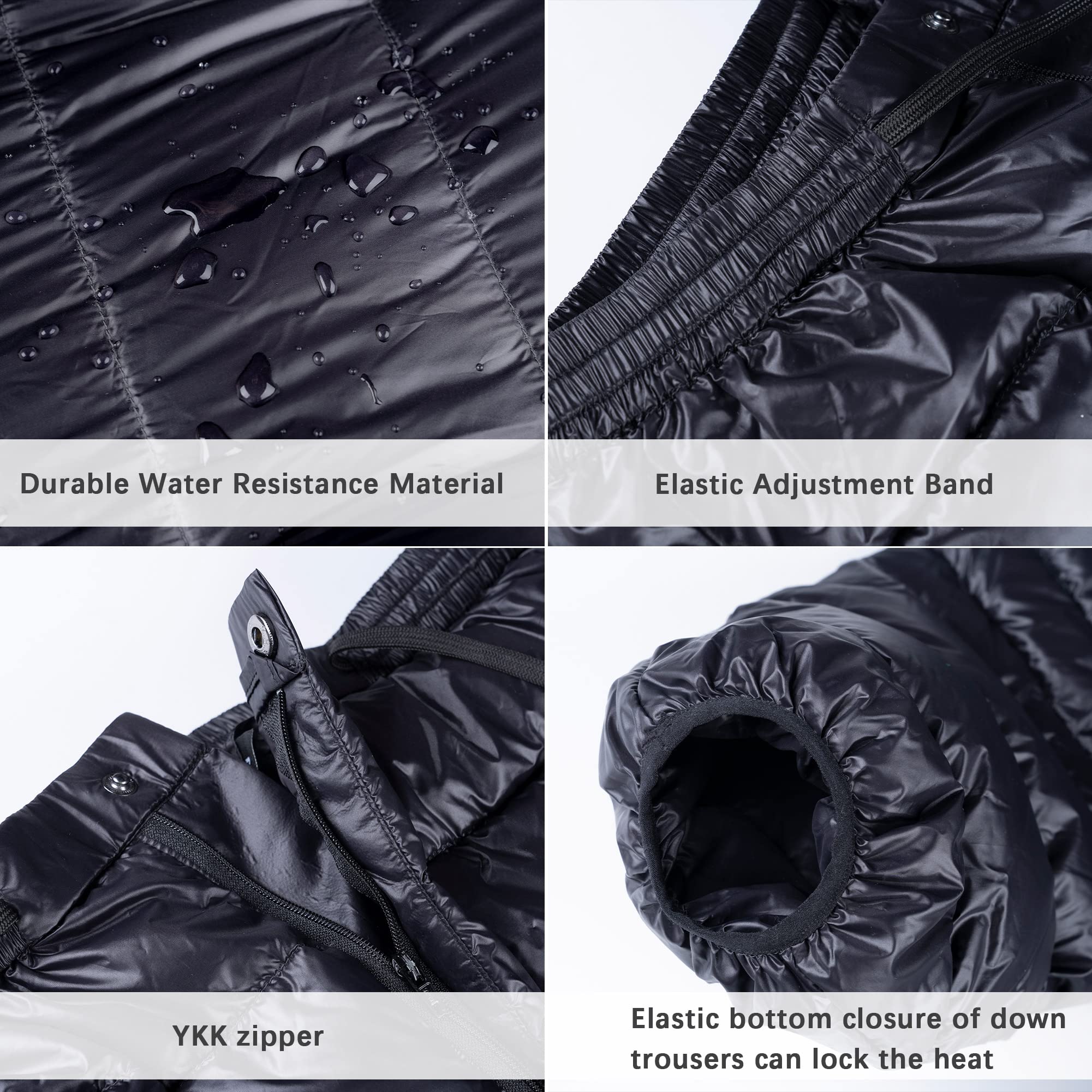 Snapklik.com : Mens Warm Down Pants Puffy Down Pants Ultralight Water Resistance Packable Winter ...