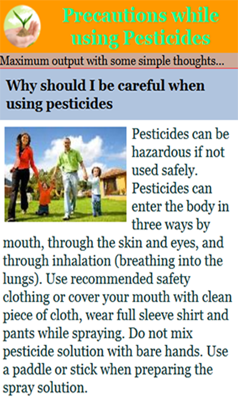 Precautions while using Pesticides - App on Amazon Appstore