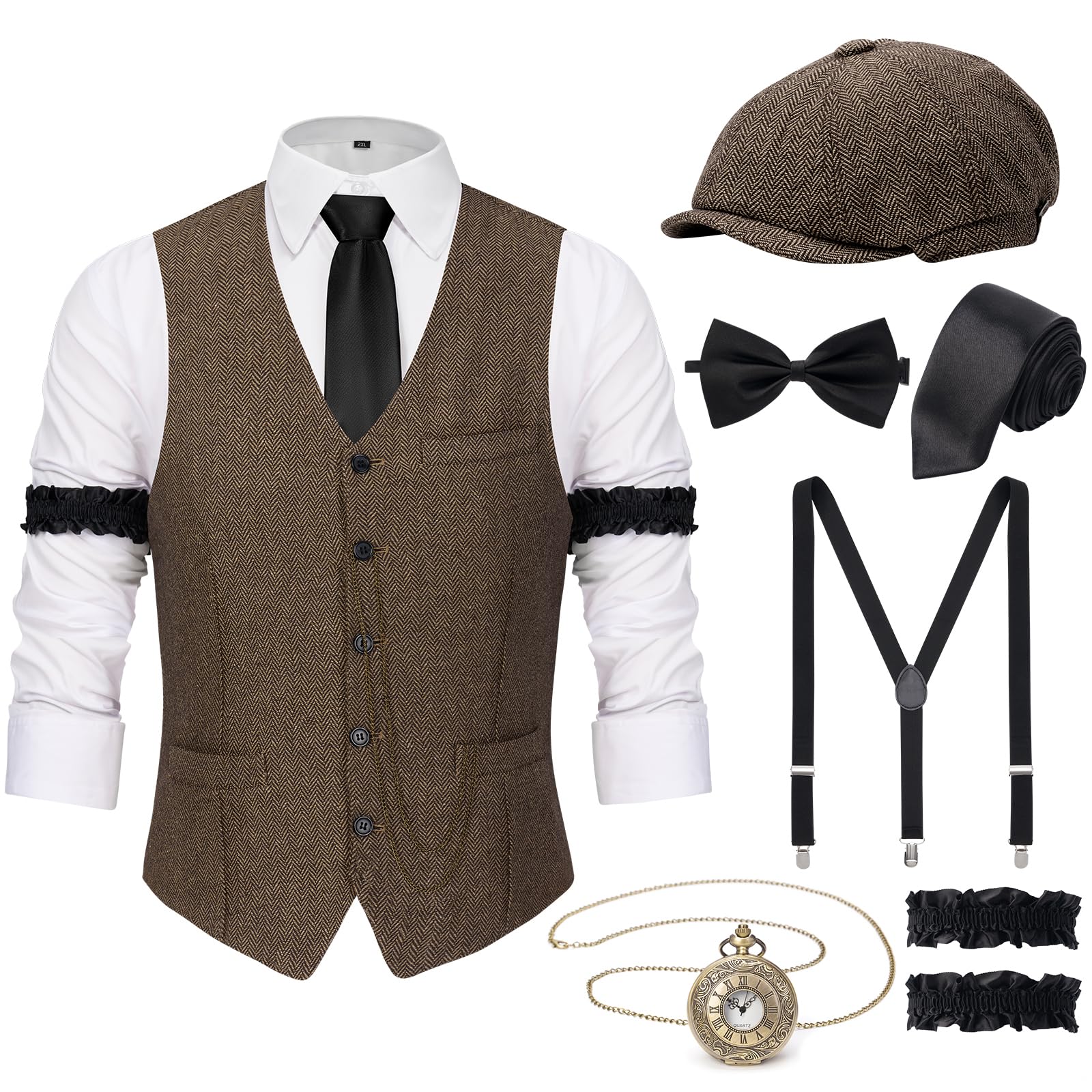 Snapklik.com : 1920s Mens Costume Gatsby Gangster Costume Accessories ...