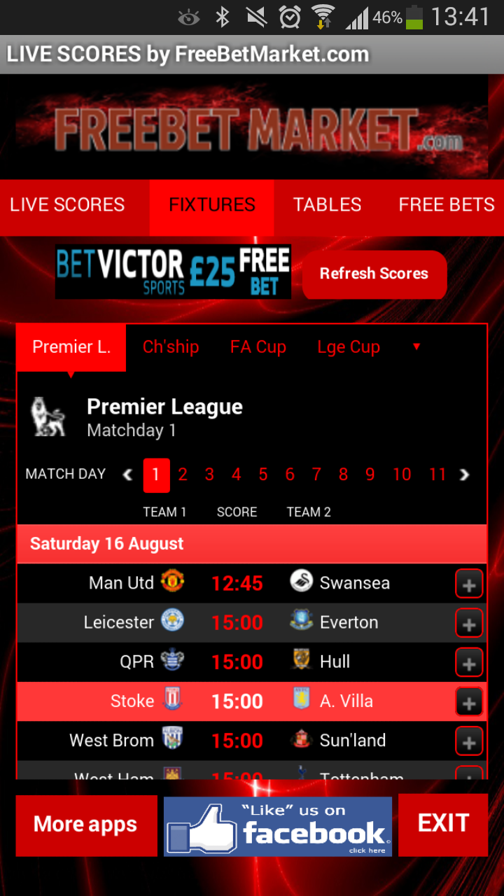 Football Live Scores - App on the Amazon Appstore