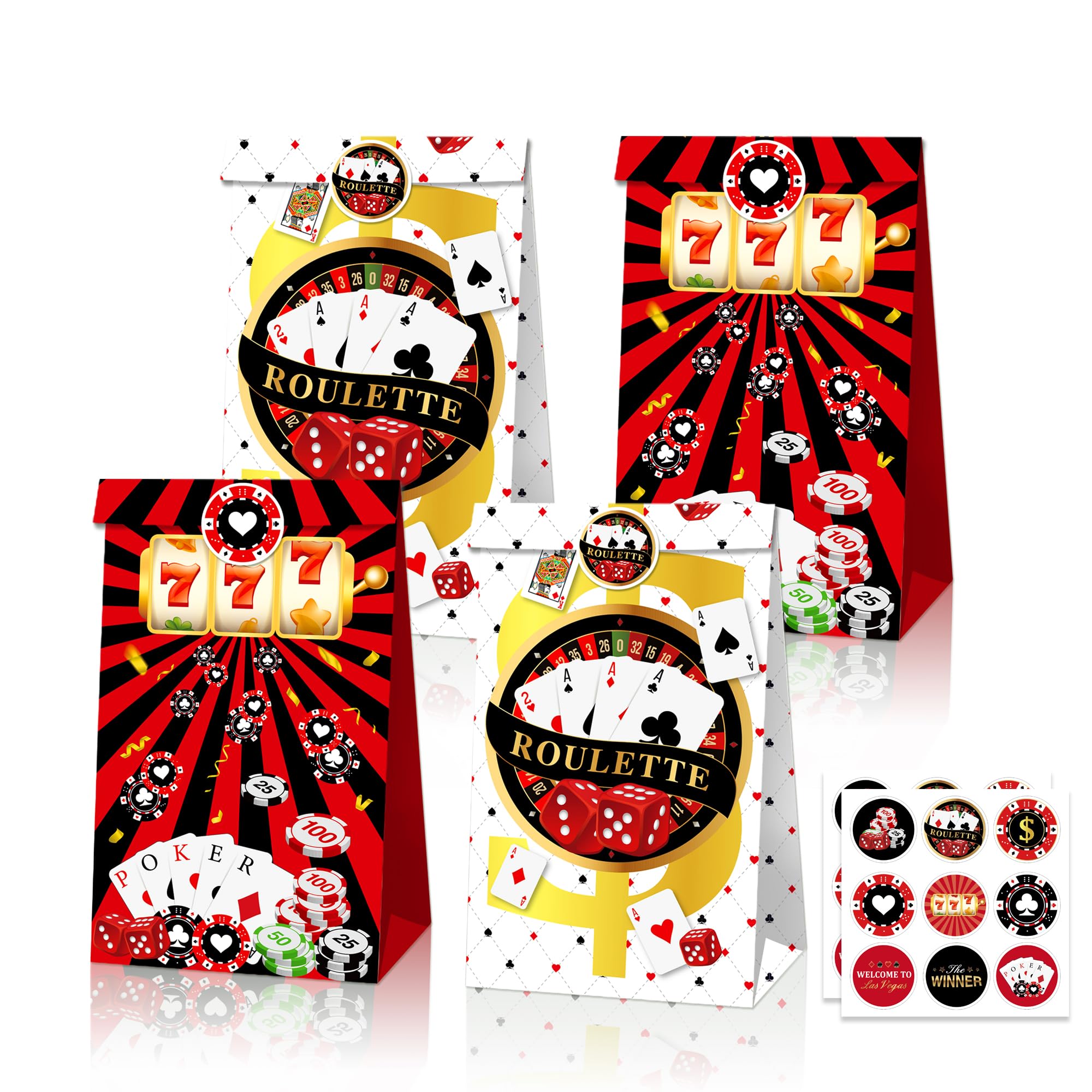 Amazon.com: YYLPART Casino Party Favor Bags Las Vegas Birthday Party ...