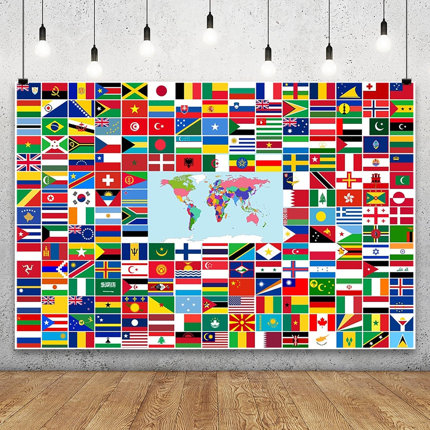 Amazon.com : Renaiss 7x5ft International Flags Backdrop World Flag ...