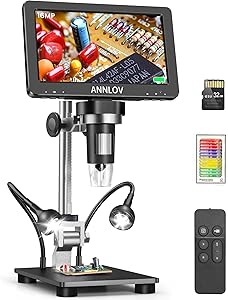 Amazon.com : 7" HDMI LCD Digital Microscope, ANNLOV 1500X Coin ...