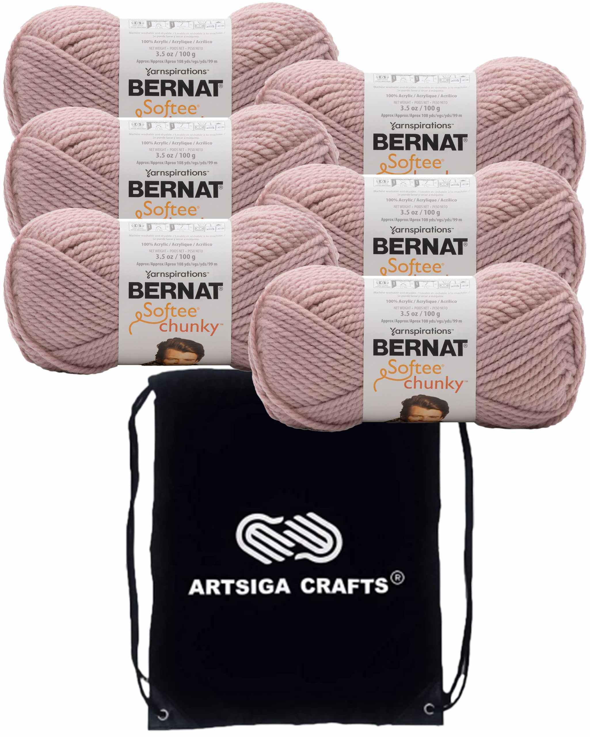 Amazon.com: Bernat Softee Chunky Gray Rose 161128-28800 (6-Skeins ...