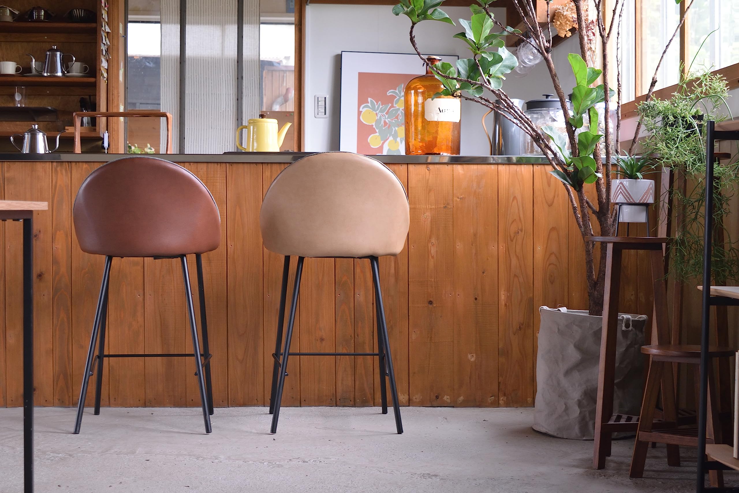 Amazon｜AZUMAYA カウンターチェア TEC-42BE ベージュ 幅47×奥行き47