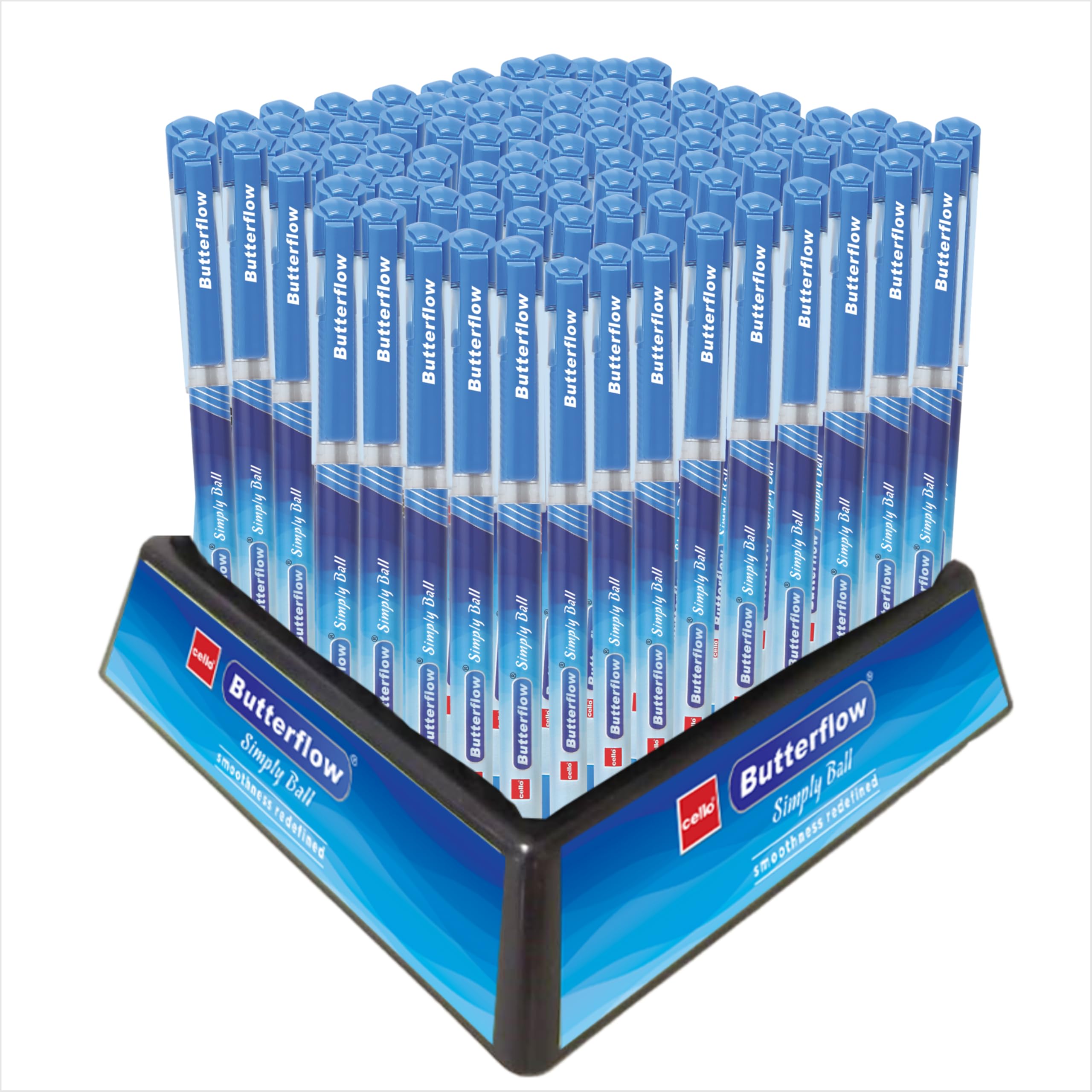 Cello Butterflow Simply Ball Pen Set | Pack Of 100 Ball Pens | Smooth ...
