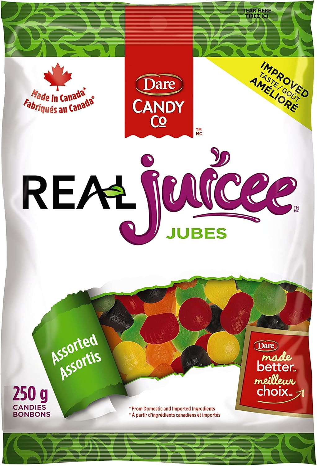 Dare Candy Co RealJuicee Jubes - Raspberry, Orange, Pineapple, Lime ...