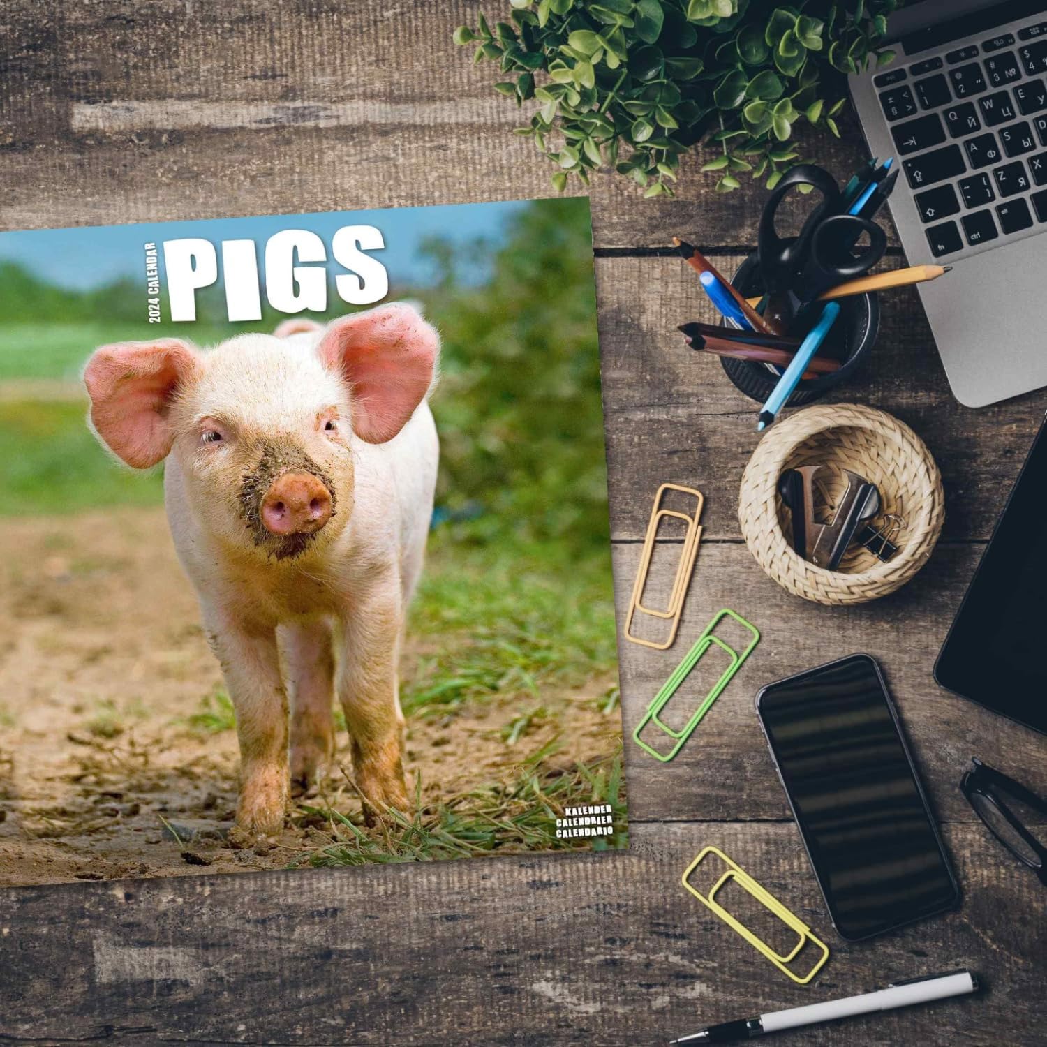 Snapklik.com : 2023 2024 Pigs Calendar - Cute Farm Animal Monthly Wall ...