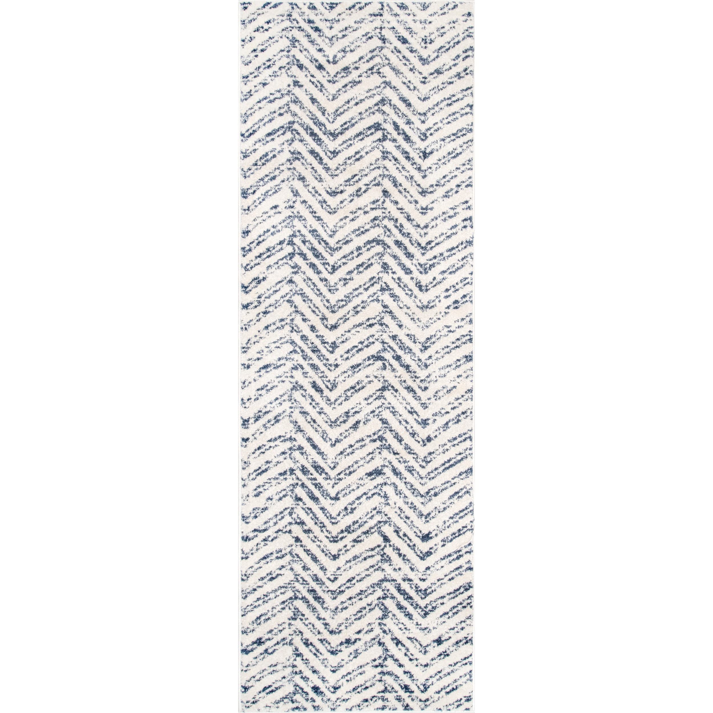 nuLOOM Rosanne Geometric Runner Rug, 2' 6" x 12', Blue
