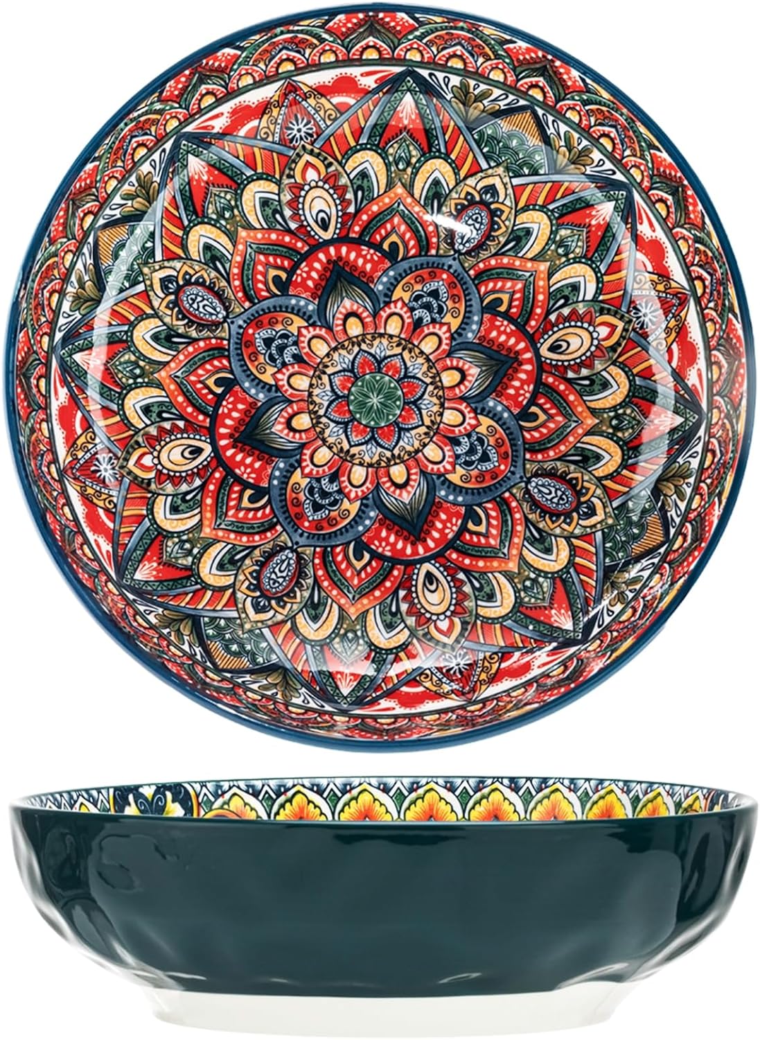 Amazon.com | Boho Large Serving Bowls, 10.2 Inch Fruit Salad Bowls ...