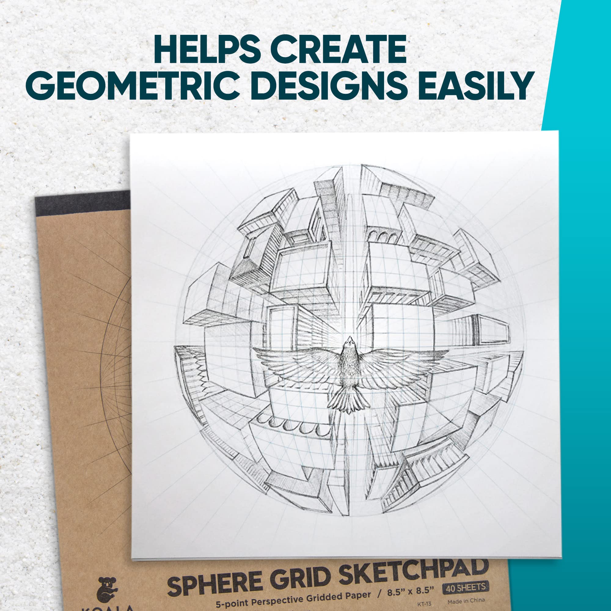 Koala Tools - 40-Page Large Drawing Pad for 5-Point Perspective Drawing ...