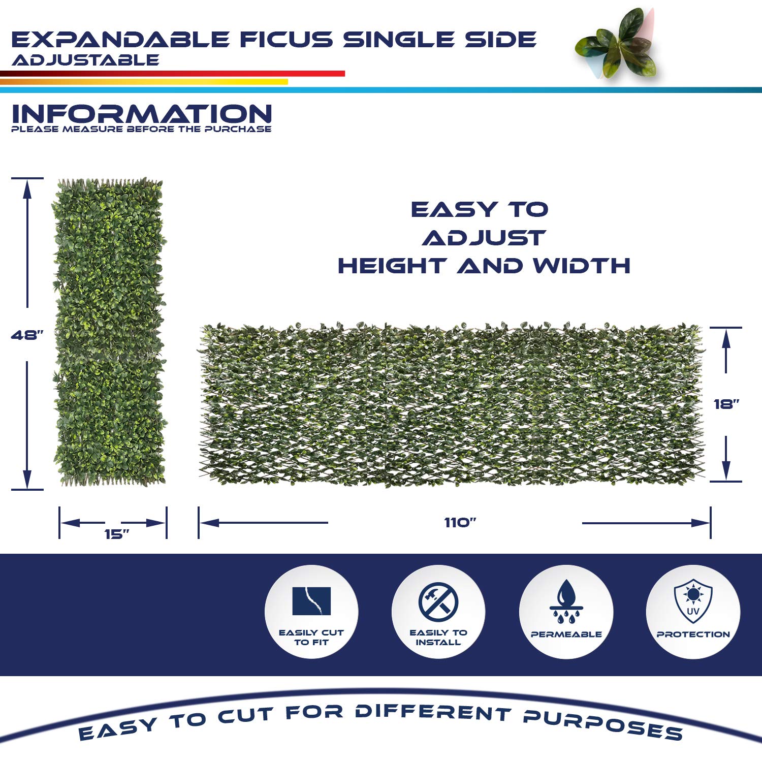 Snapklik.com : Windscreen4less Artificial Expandable Ficus Leaf Faux ...