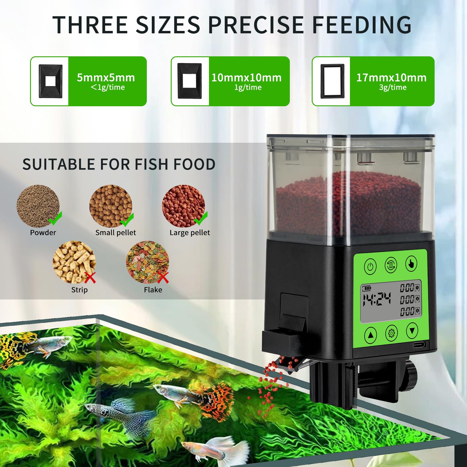 Aquarium Feeder Podazz Automatic Fish Feeder - Rechargeable Timer With ...