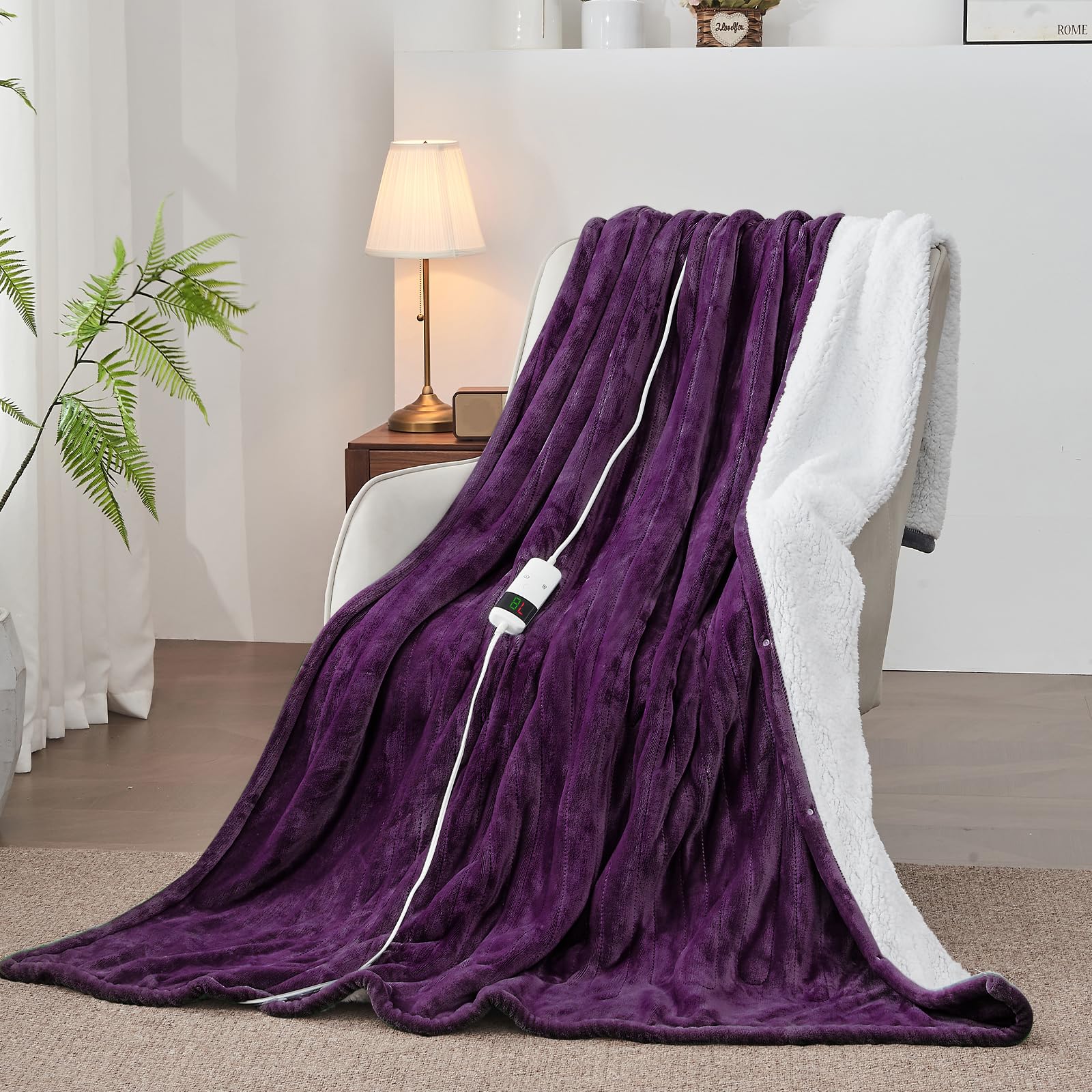 Snapklik.com : Electric Heated Blanket Heating Throw 50"x 60",Thick ...