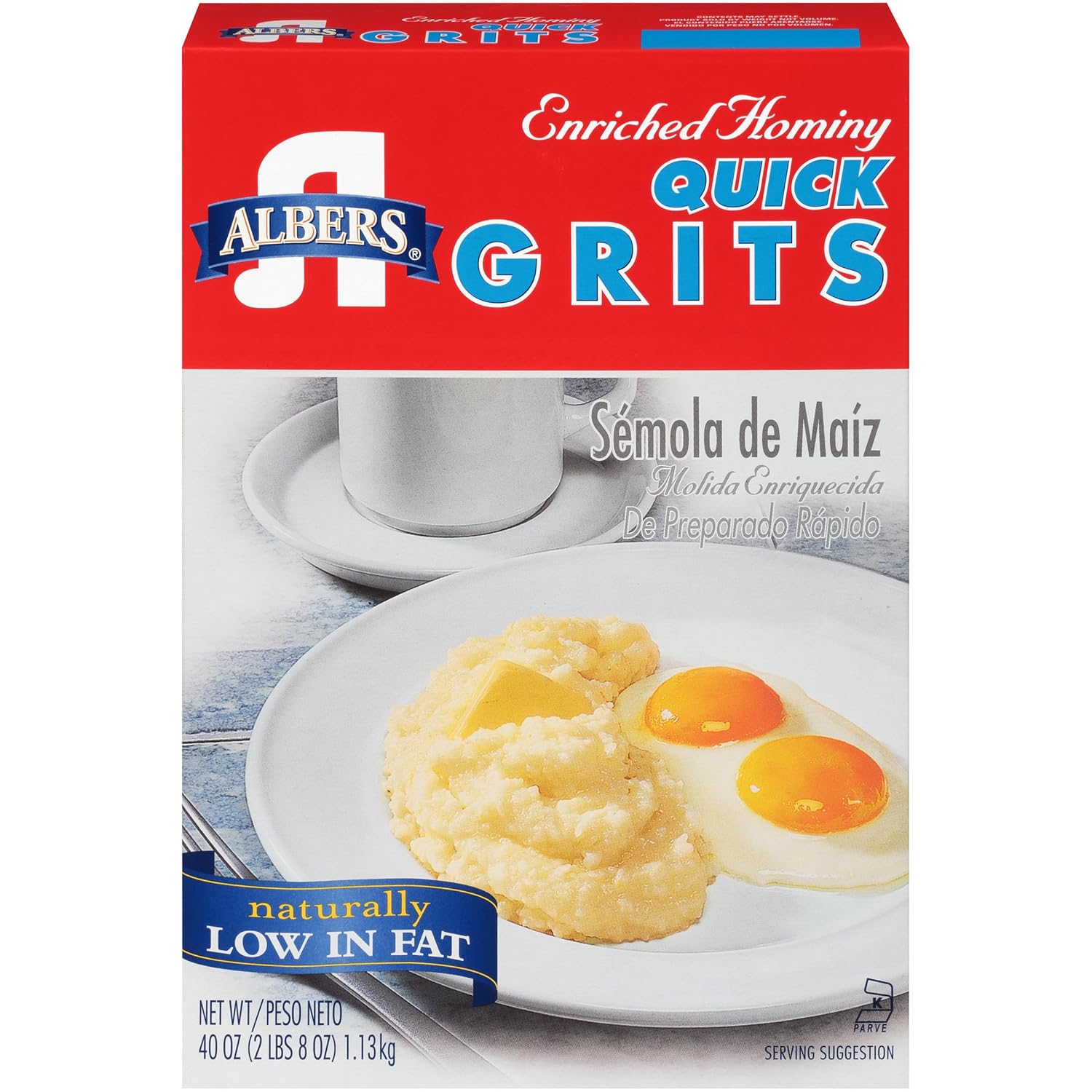 Amazon.com: Albers Enriched Hominy Quick Grits, Naturally Low in Fat ...