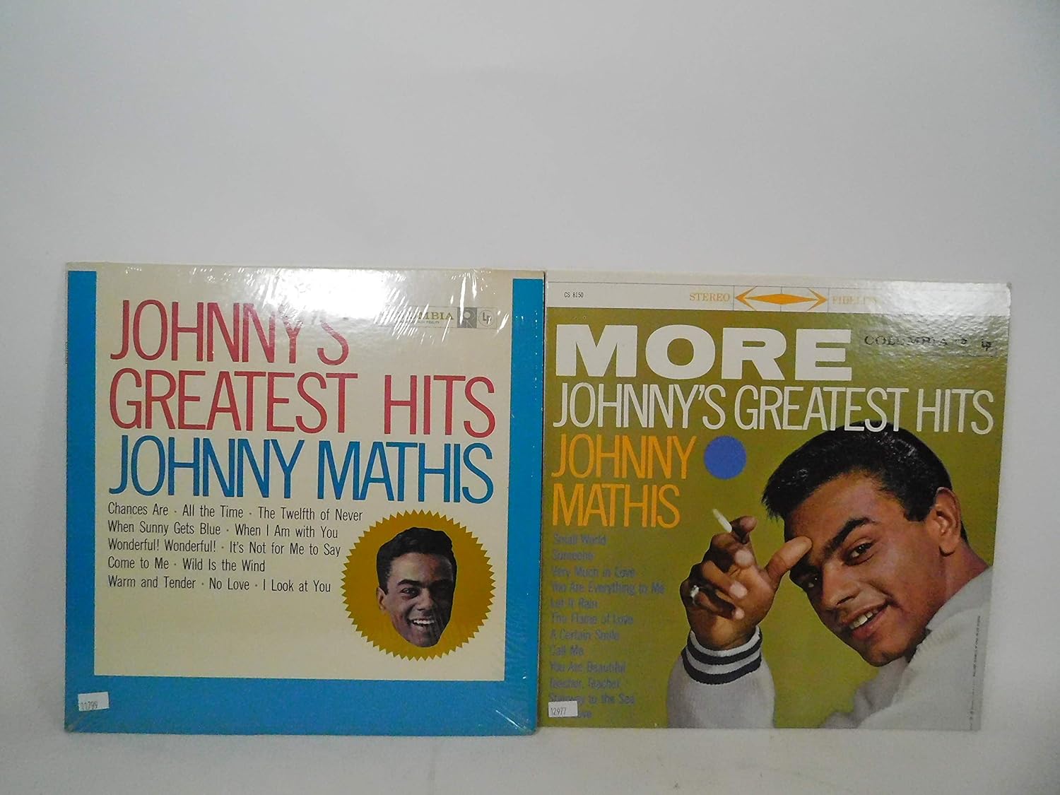Johnny Mathis - 2 Johnny Mathis Vinyl Record Albums Johnny's Greatest ...