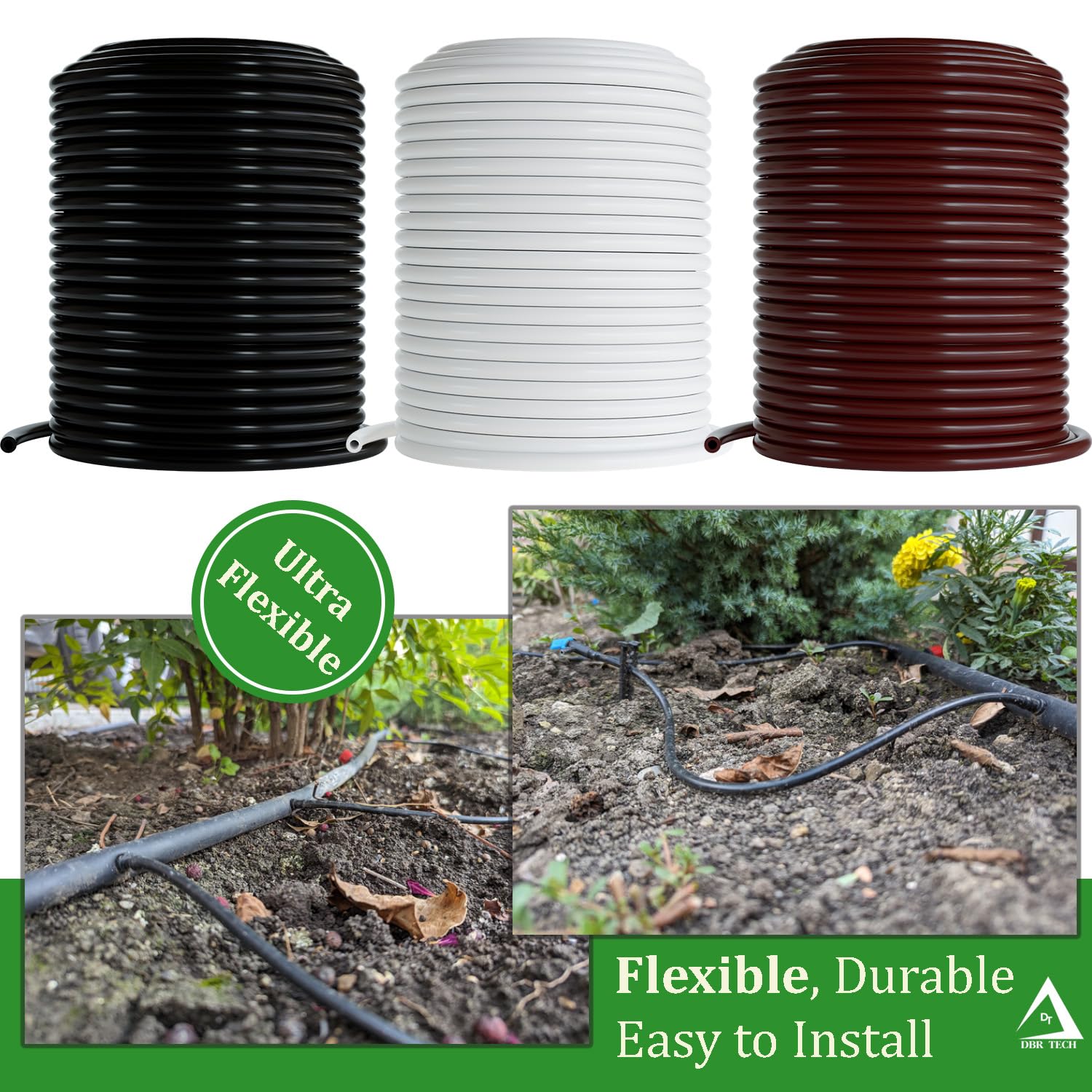 Snapklik.com : 1/4 Drip Irrigation Tubing, 50 Feet, Flexible PVC ...