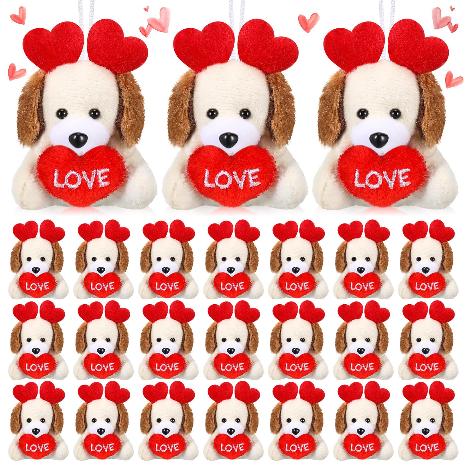 Amazon.com: Gejoy 24 Pcs Valentines Day Gifts for Kids Mini Valentines Stuffed Animal Small ...