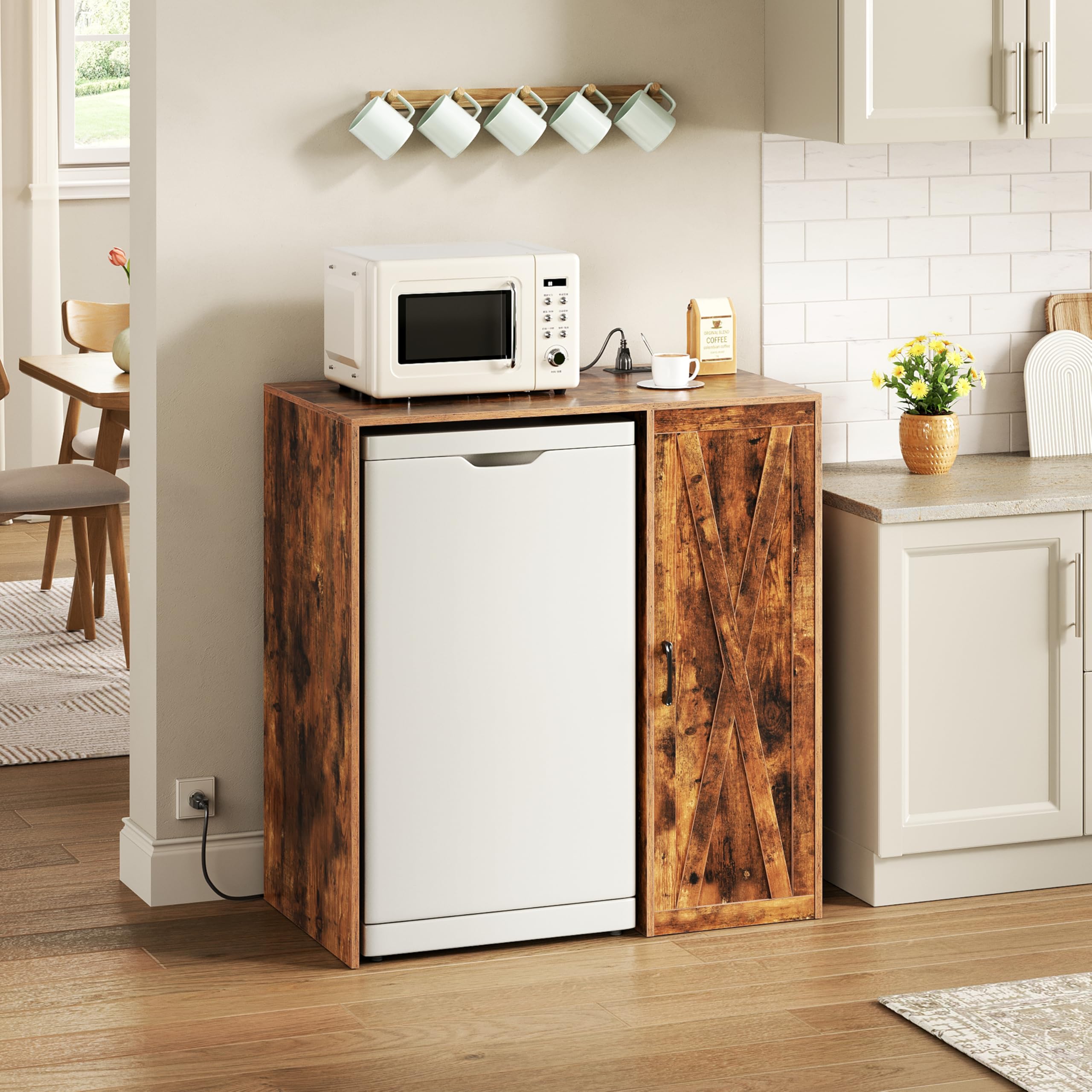 Mini Bar Cabinet Herture Mini Fridge Cabinet With Storage, Coffee Bar ...