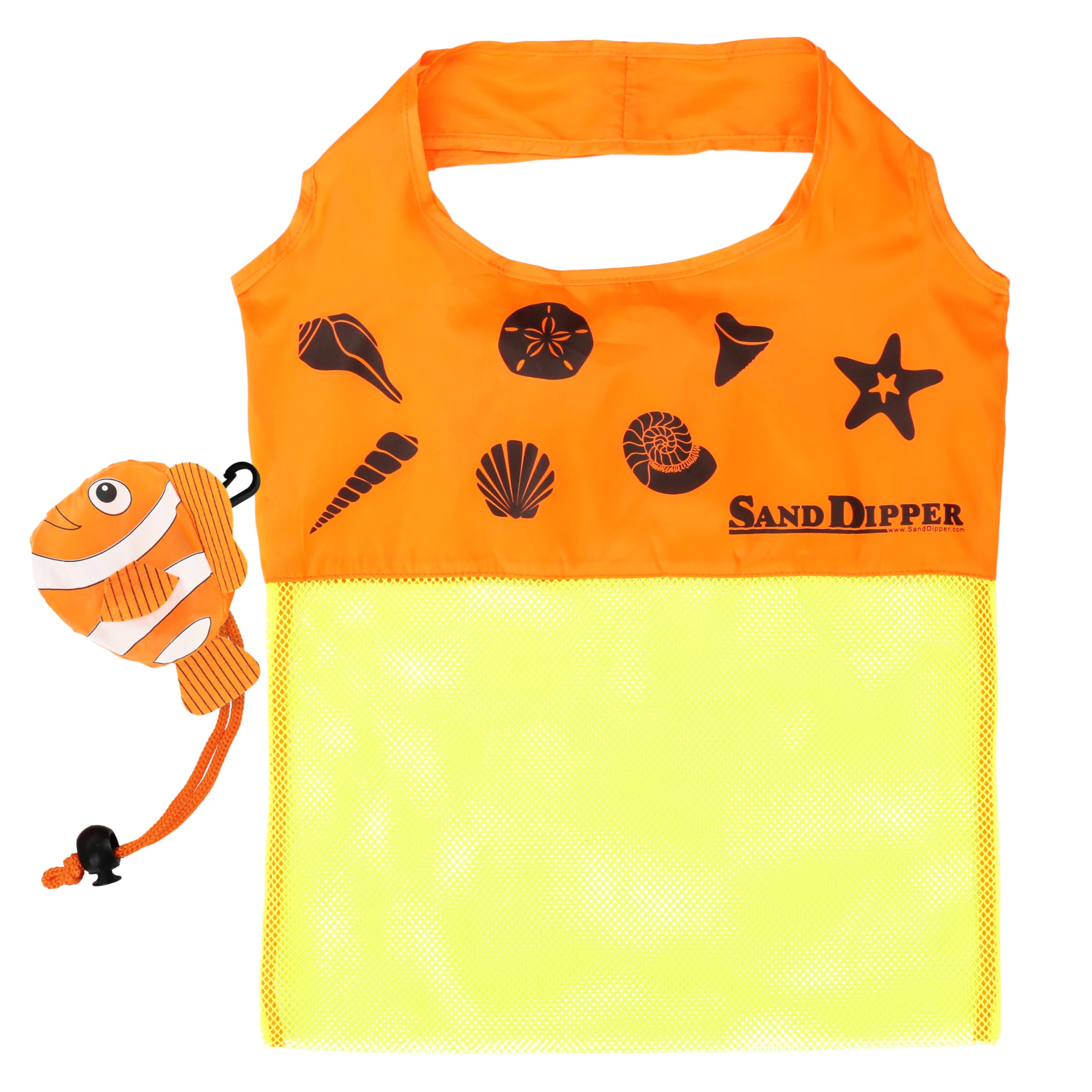 Amazon.com: Sand Dipper Expandable Mesh Tote Bag | Cute Orange ...
