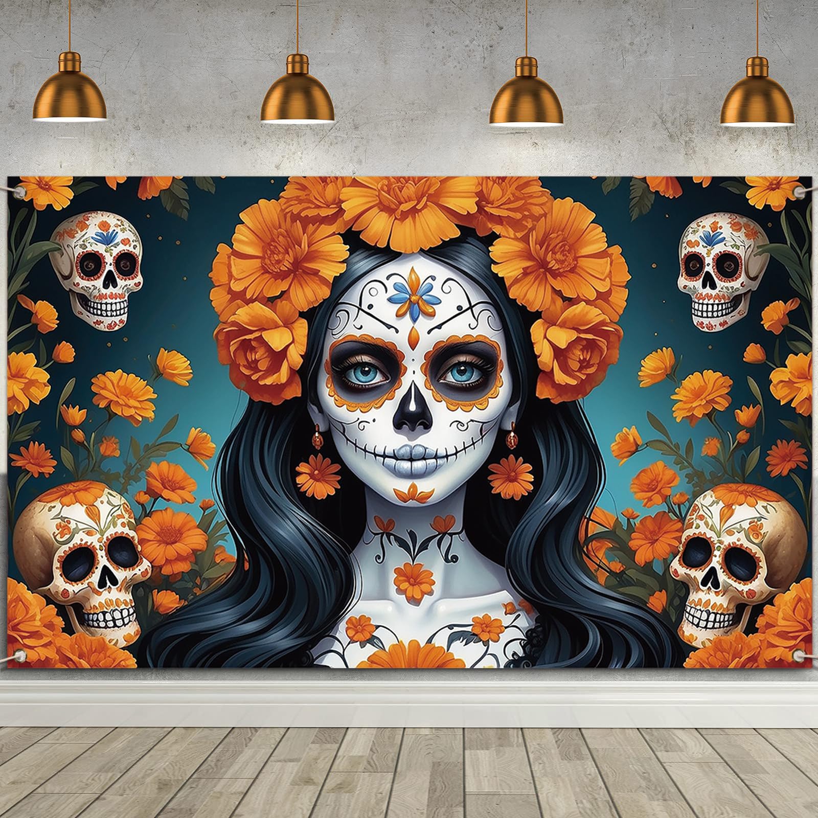 Amazon.com : Dia De Los Muertos Backdrop for Photography Day of The ...