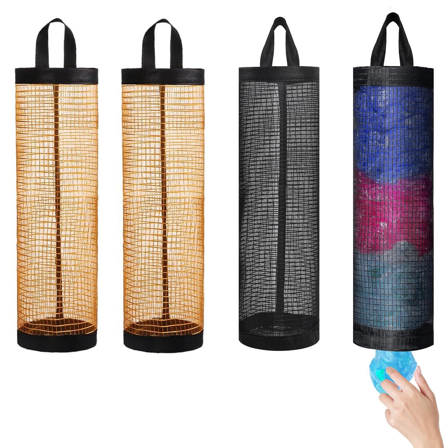 Amazon.com: OWMOSYX 4 Pcs Plastic Bag Holder for Grocery Bags, Hanging ...