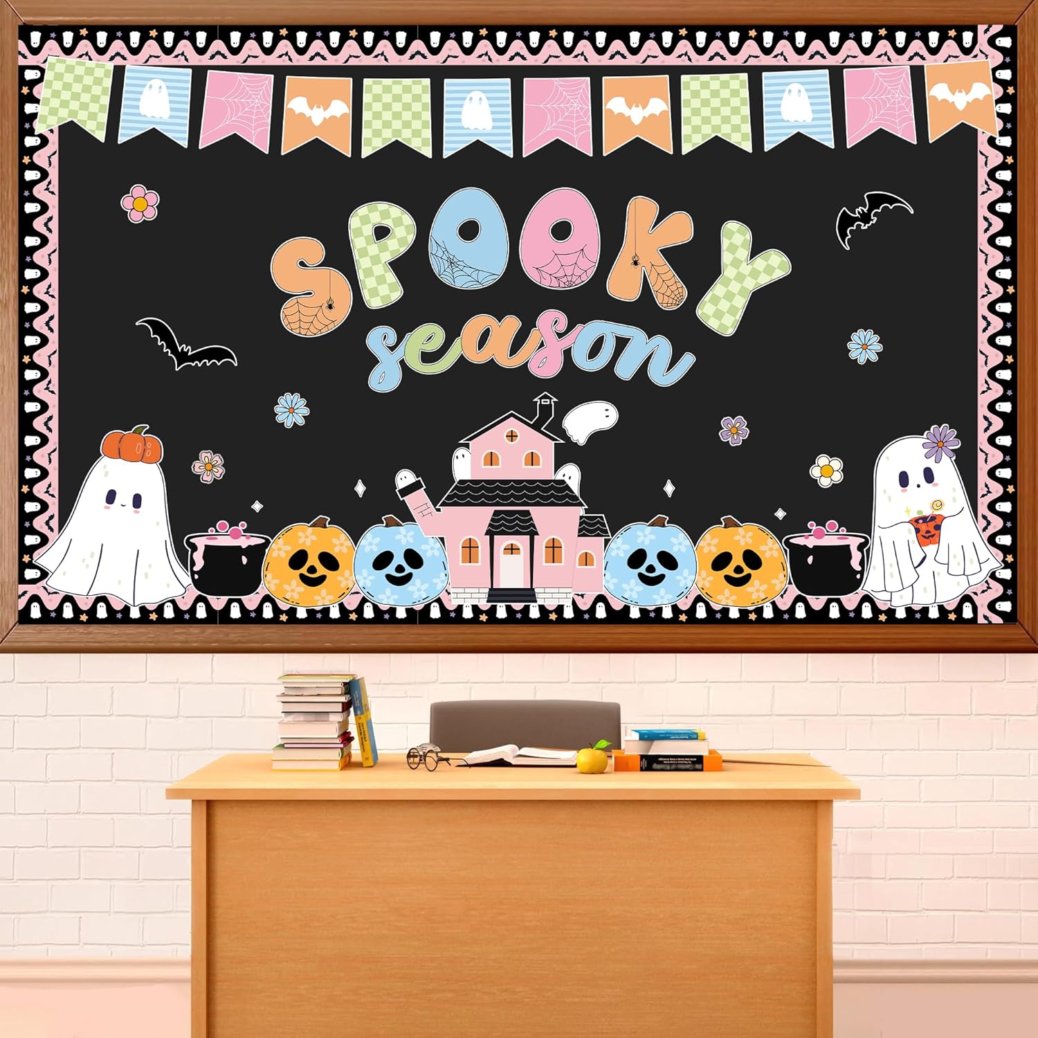 Amazon.com: Halloween Ghost Bulletin Board Decorations Boho Halloween ...