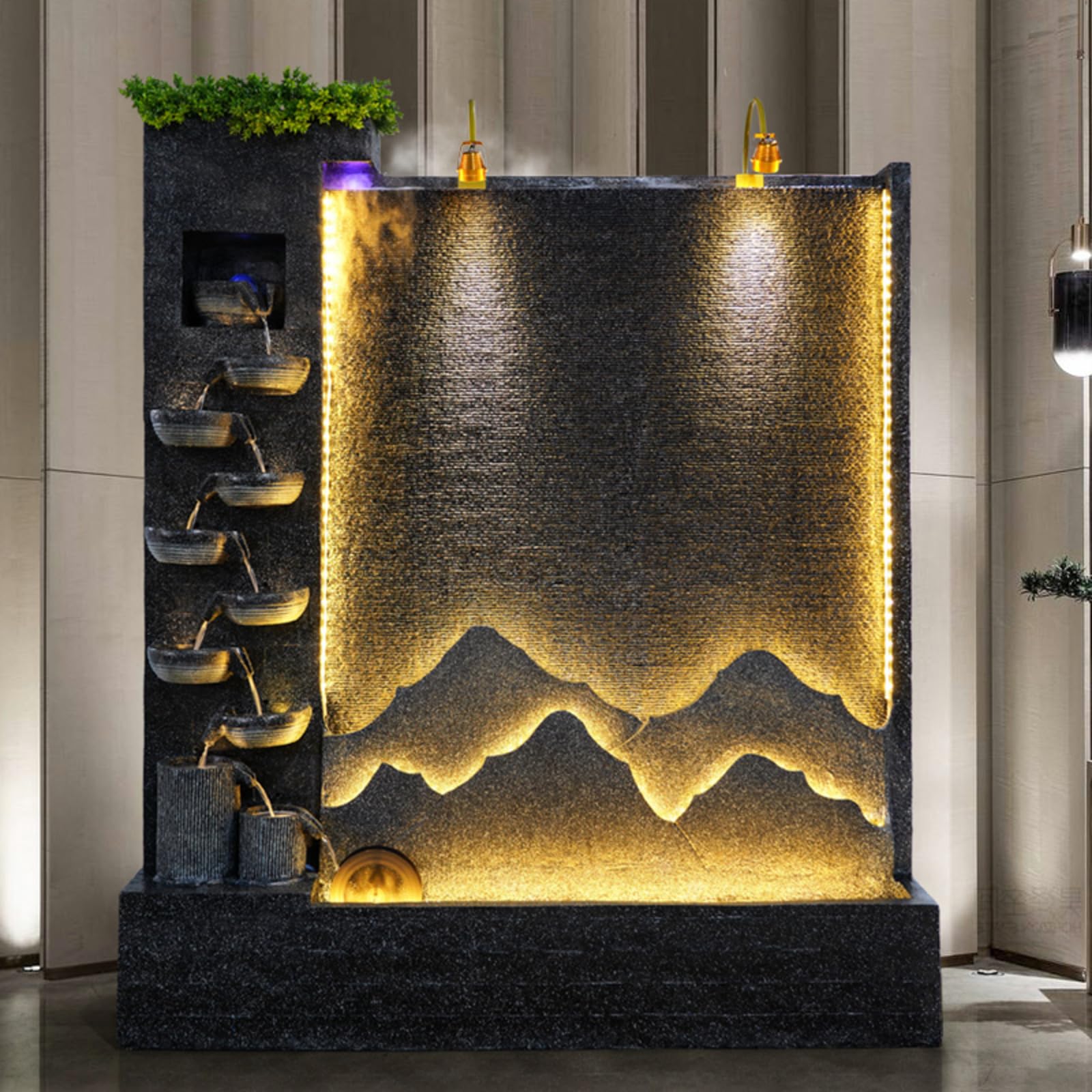 Residential Interior Water Walls A Modern Indian Home With Spacious