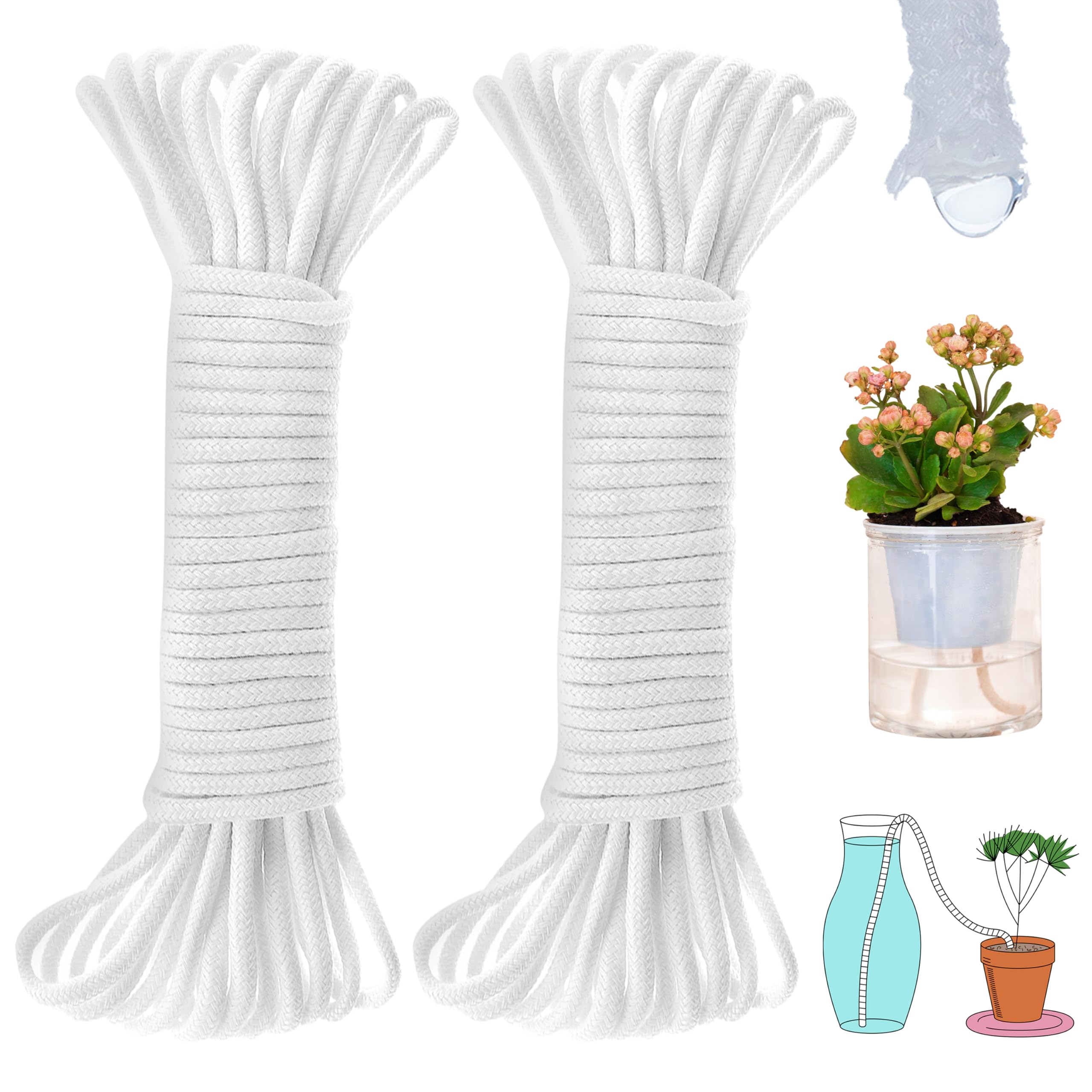 Amazon.com: ORIMERC 150 feet 1/6 inch Self Watering Capillary Wick Cord ...