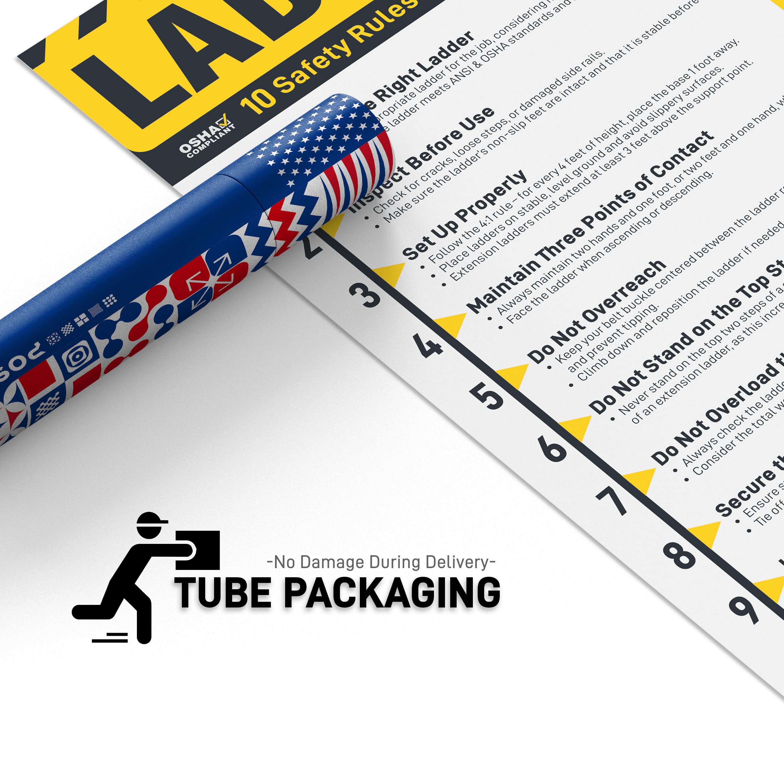 Snapklik.com : Ladder Safety Rules Poster, 18 X 24 Inch Ladder Poster ...