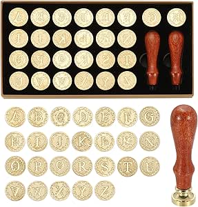 Amazon.com: PATIKIL 26 Letters A-Z Alphabet Wax Seal Stamp Kit, Vintage Sealing Stamp with 2pcs ...