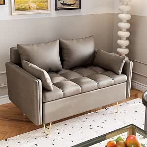 Amazon.com: 44.5 Inch Small Modern Loveseat Sofa Couch with Storage ...