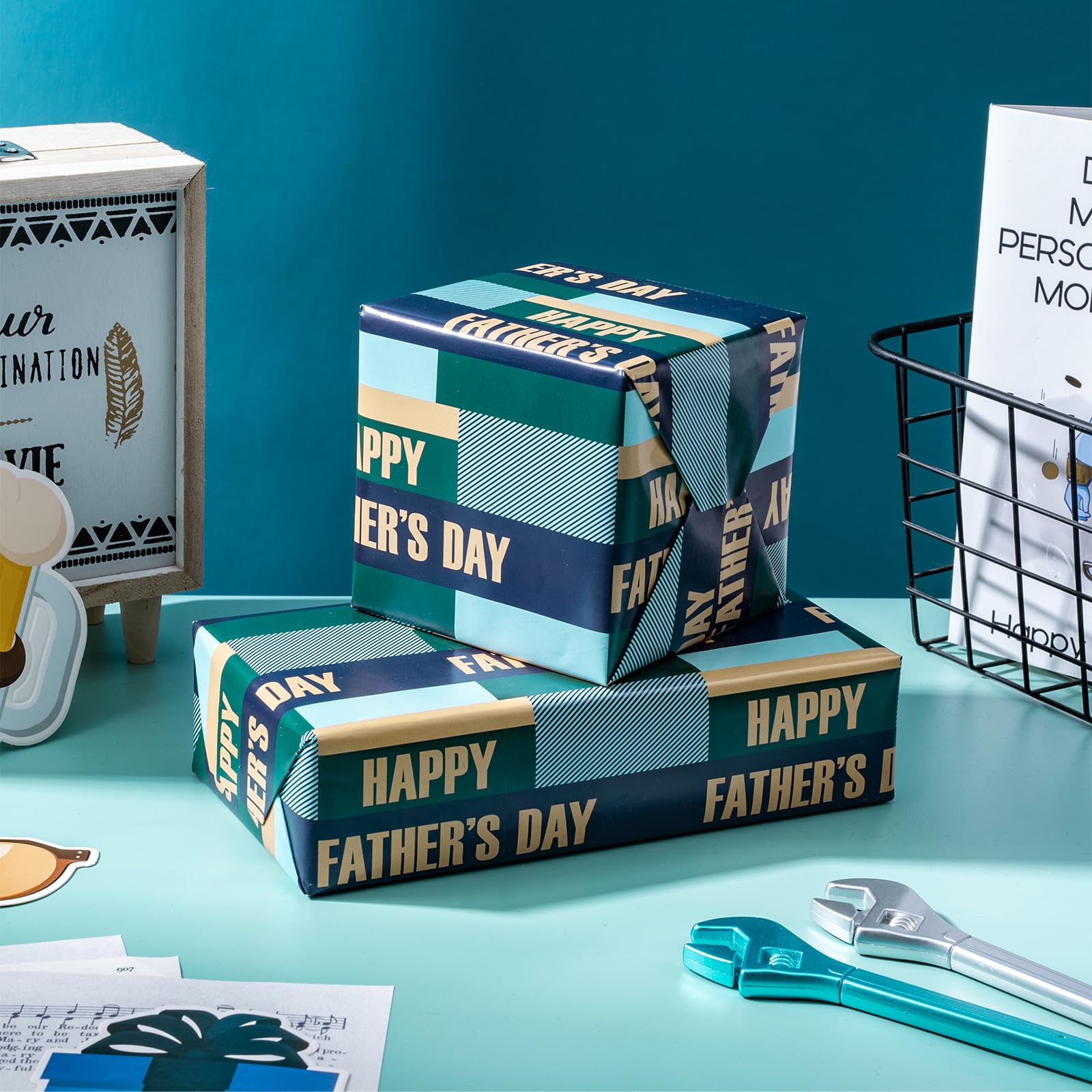 Snapklik.com : Fathers Day Wrapping Paper Roll, Happy Fathers Day ...