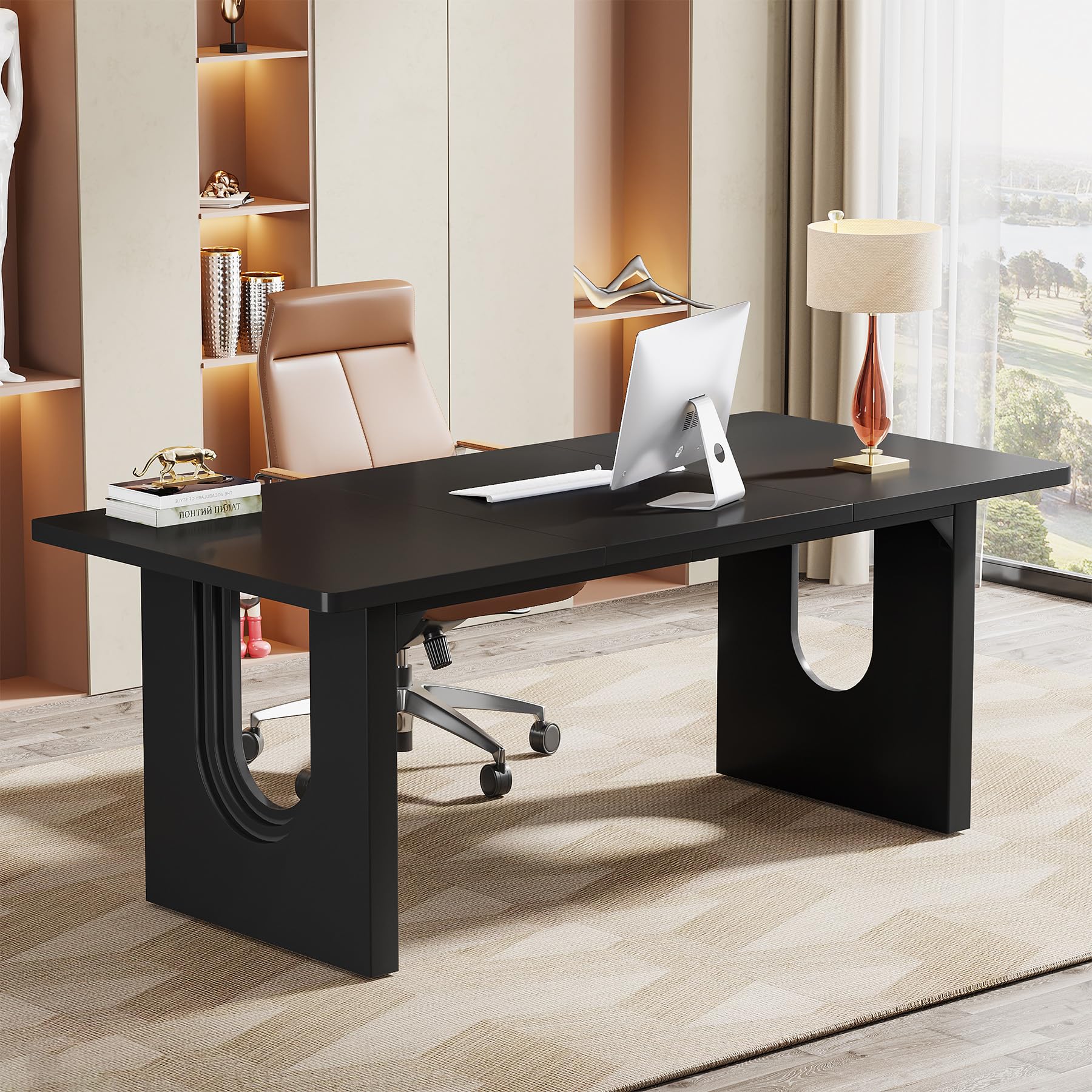 Tribesigns Modern Executive Desk, 70.9" Large Office Computer Desk ...